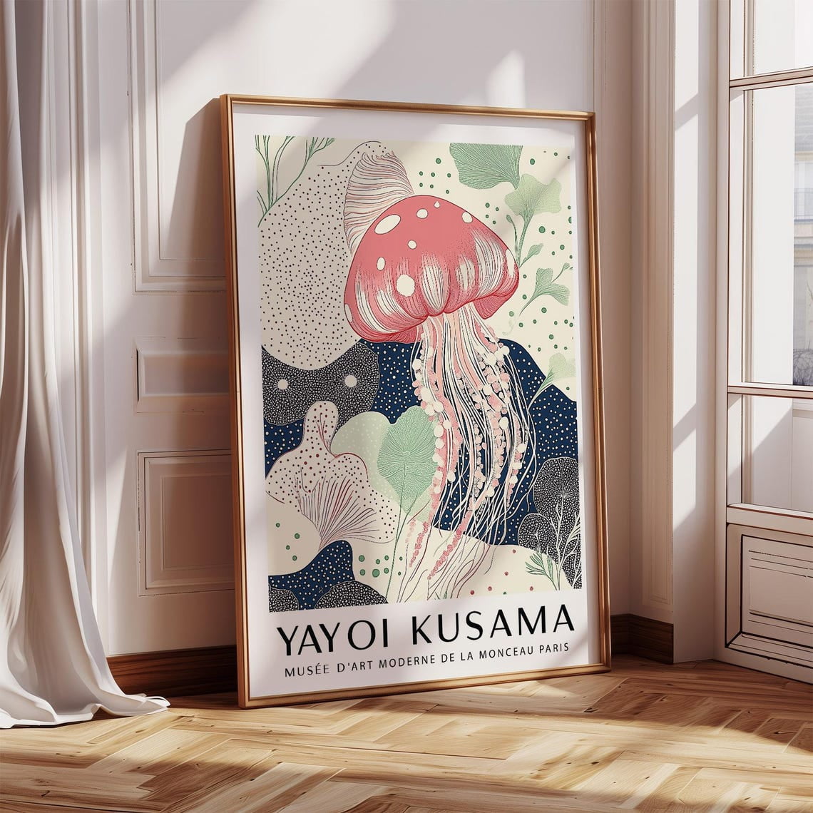 Unique Large Wall Art Jellyfish Print Modern Pastel Tones – Abstract ...