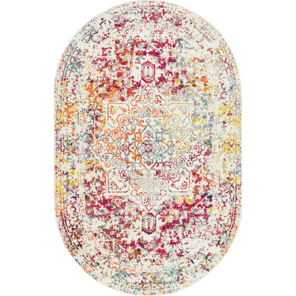 Unique Loom 5x8 Oval Rug in Ivory (3150555) - Walmart.com