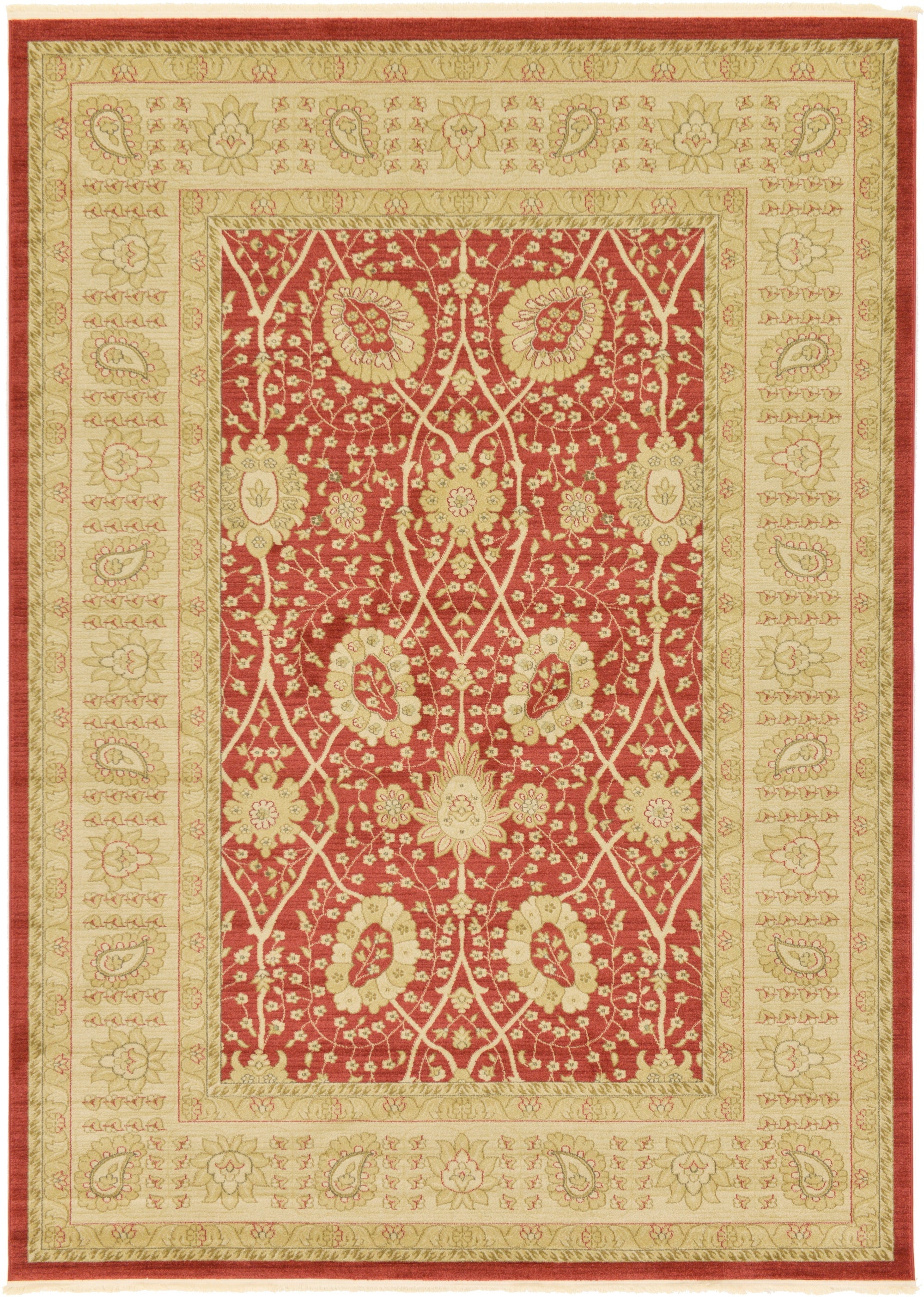 Unique Loom Adel Edinburgh Rug Red/Brown 8' x 11' 2" Rectangle Floral ...