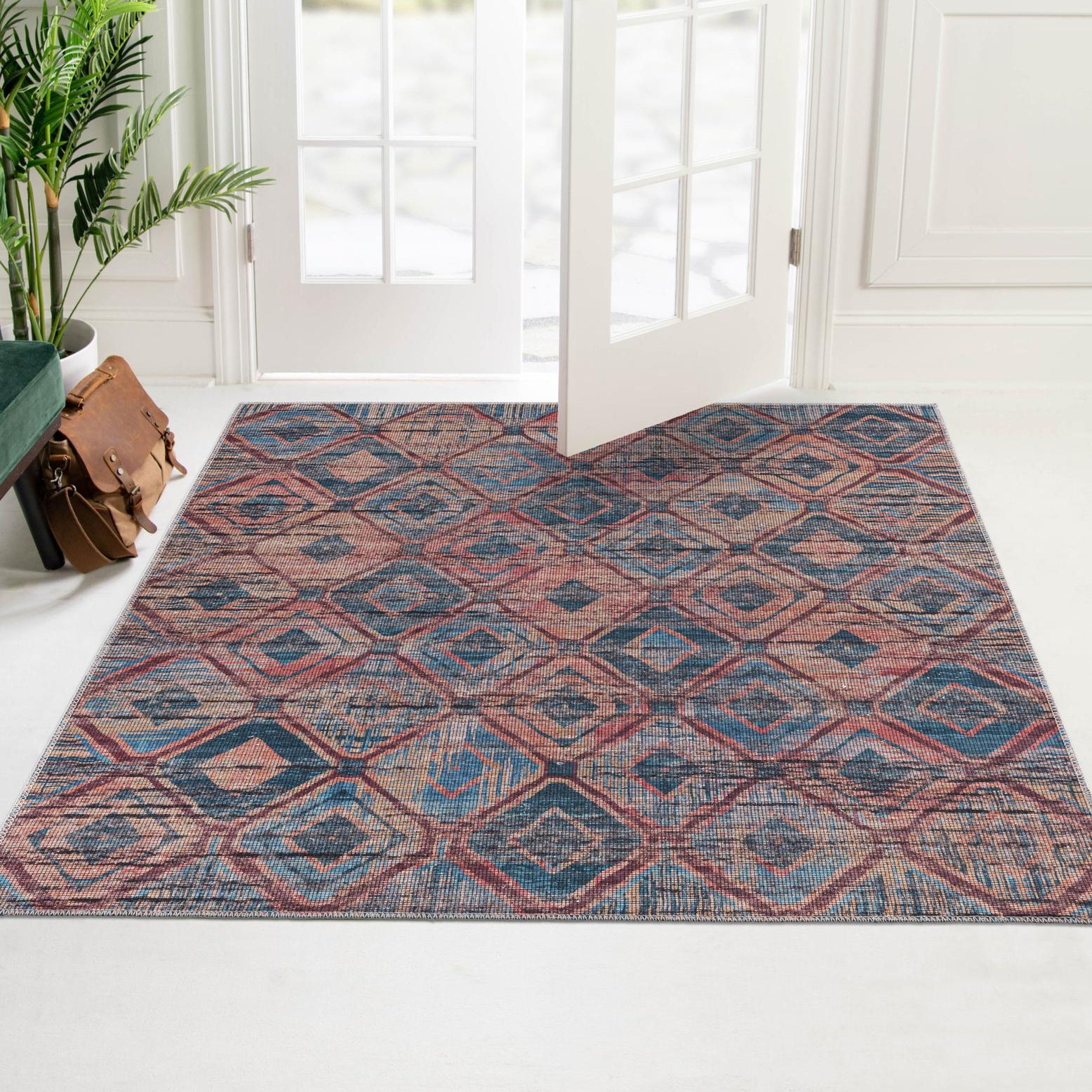 Unique Loom Sisu Collection Area Rug - Aksil (5' 3" Square Peach and ...