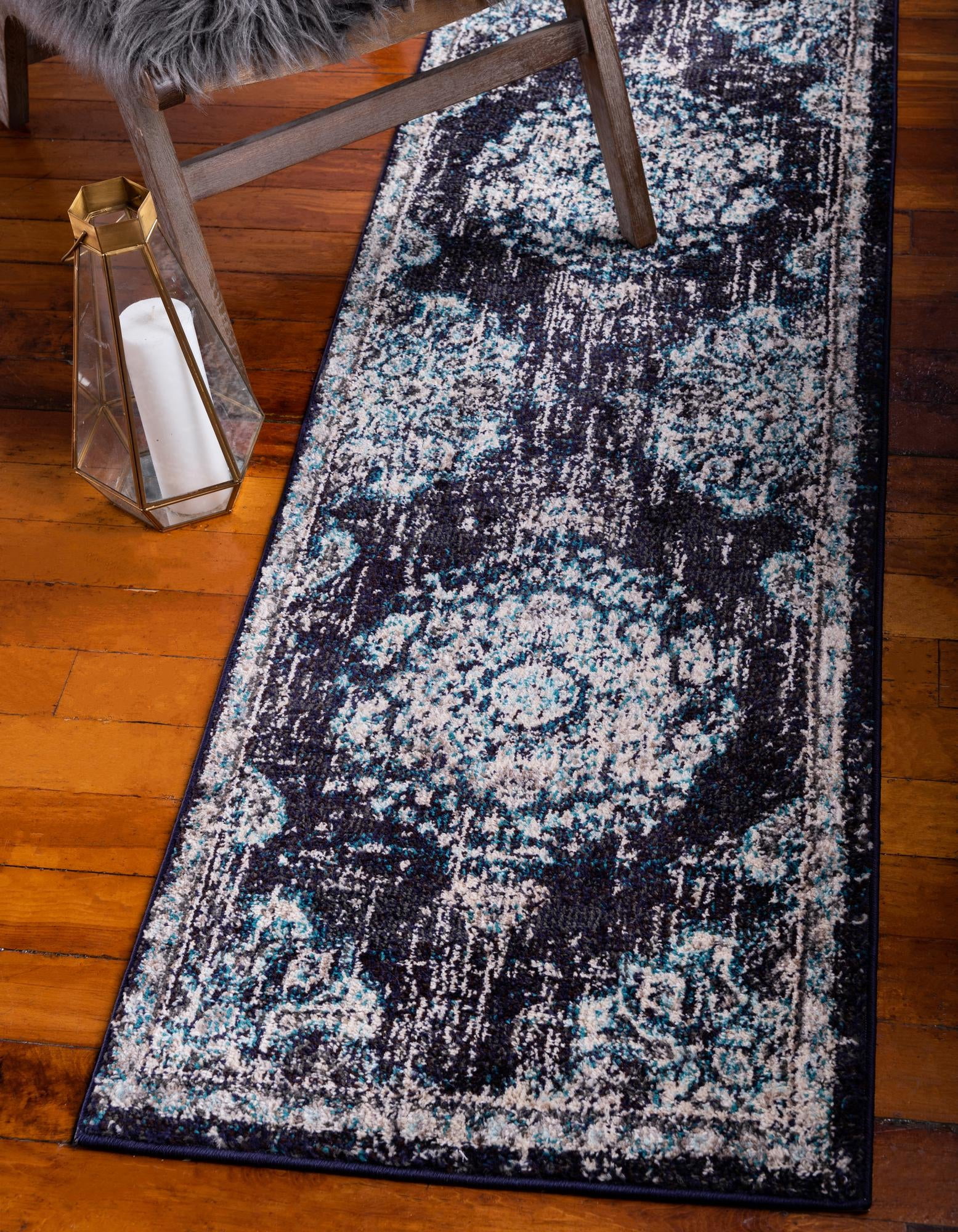 Unique Loom Alexis Penrose Rug , 2' 2" x 6' 0" ,Navy Blue - Walmart.com