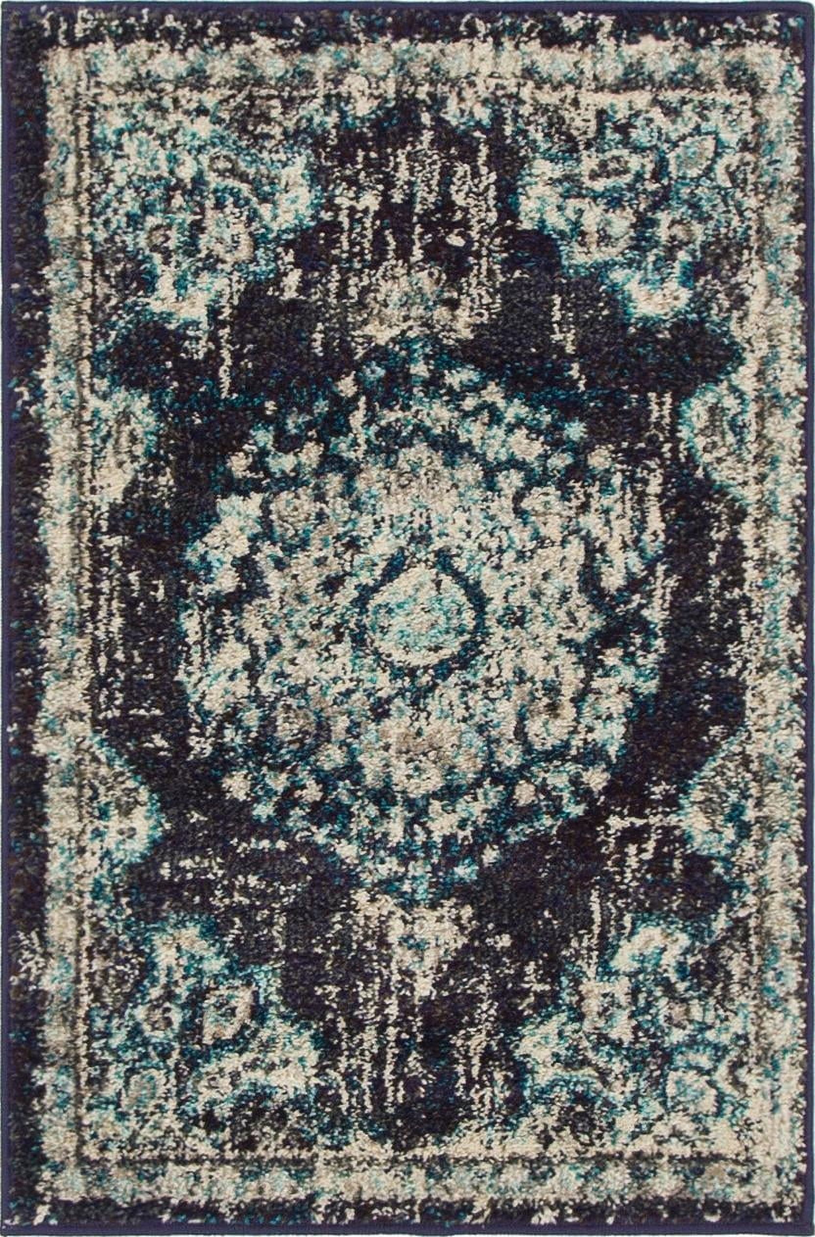 Unique Loom Alexis Penrose Rug Navy Blue/Beige 2' 2" x 3' 1" Rectangle ...