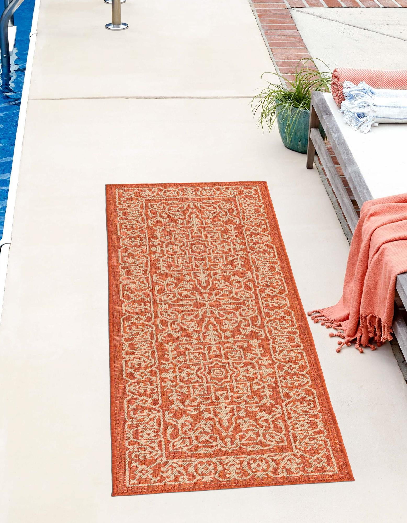 Unique Loom Outdoor Botanical Collection Area Rug - Allover (2' 2" x 6 ...