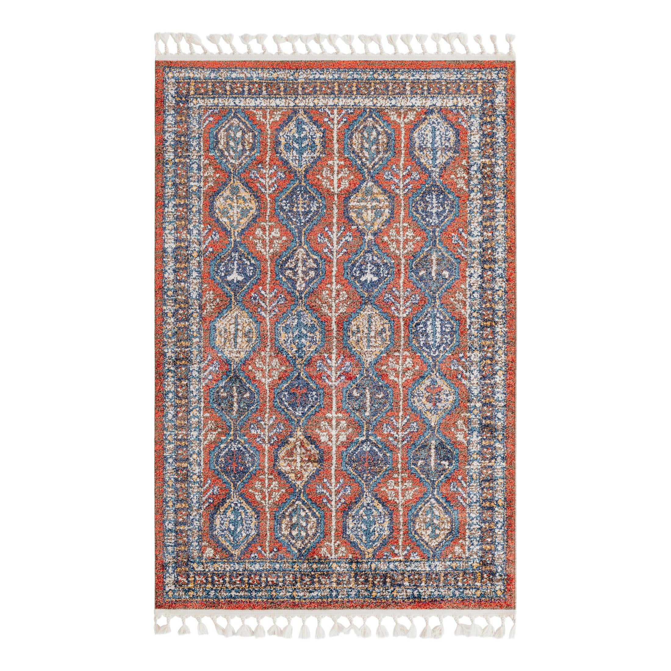 Unique Loom Aramis Collection Area Rug - Conner (4' x 6' Rectangle Rust ...