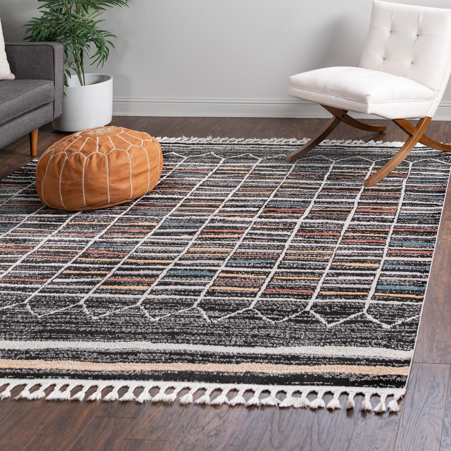 Unique Loom Aramis Collection Area Rug - Gage (10' Square Multi/Black ...