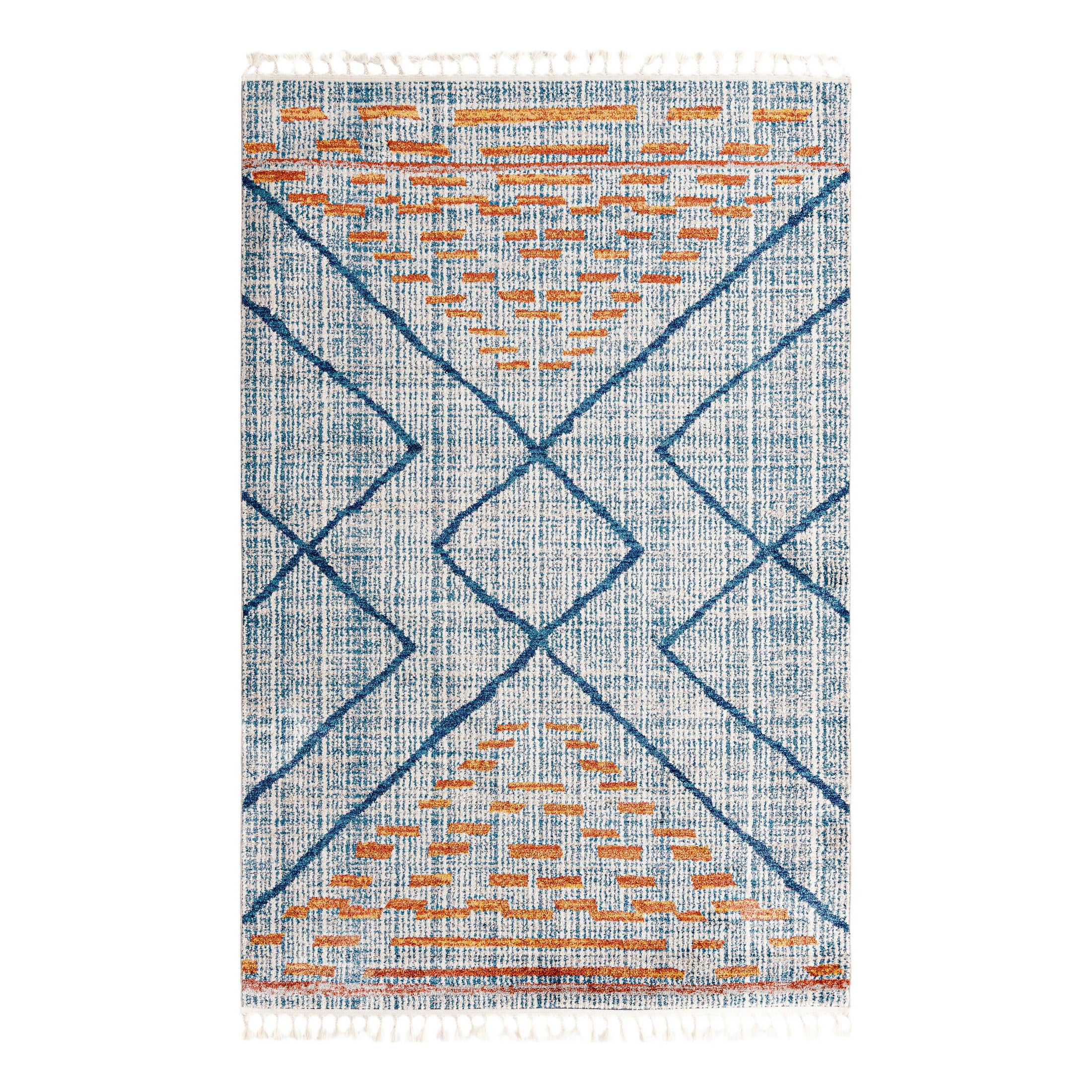 Unique Loom Aramis Collection Area Rug - Kavi (6' x 9' Rectangle Blue ...