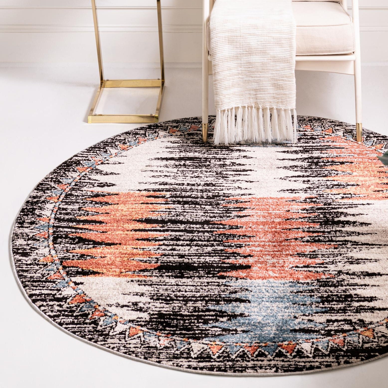 Unique Loom Aramis Collection Area Rug - Landon (10' Round Multi/Beige ...