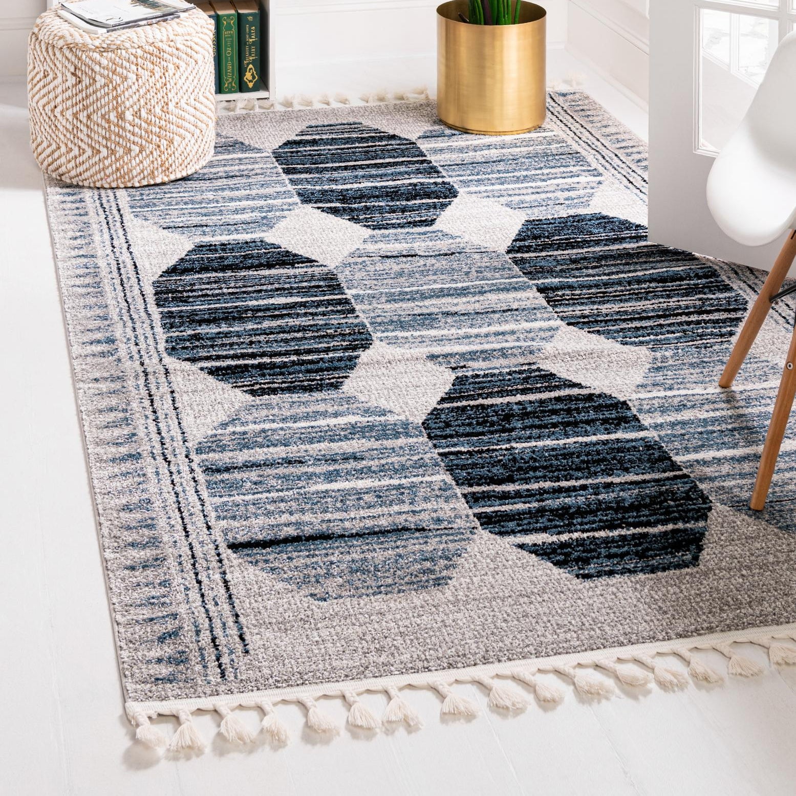 Unique Loom Aramis Collection Area Rug - Maxi (6' x 9' Rectangle Blue ...