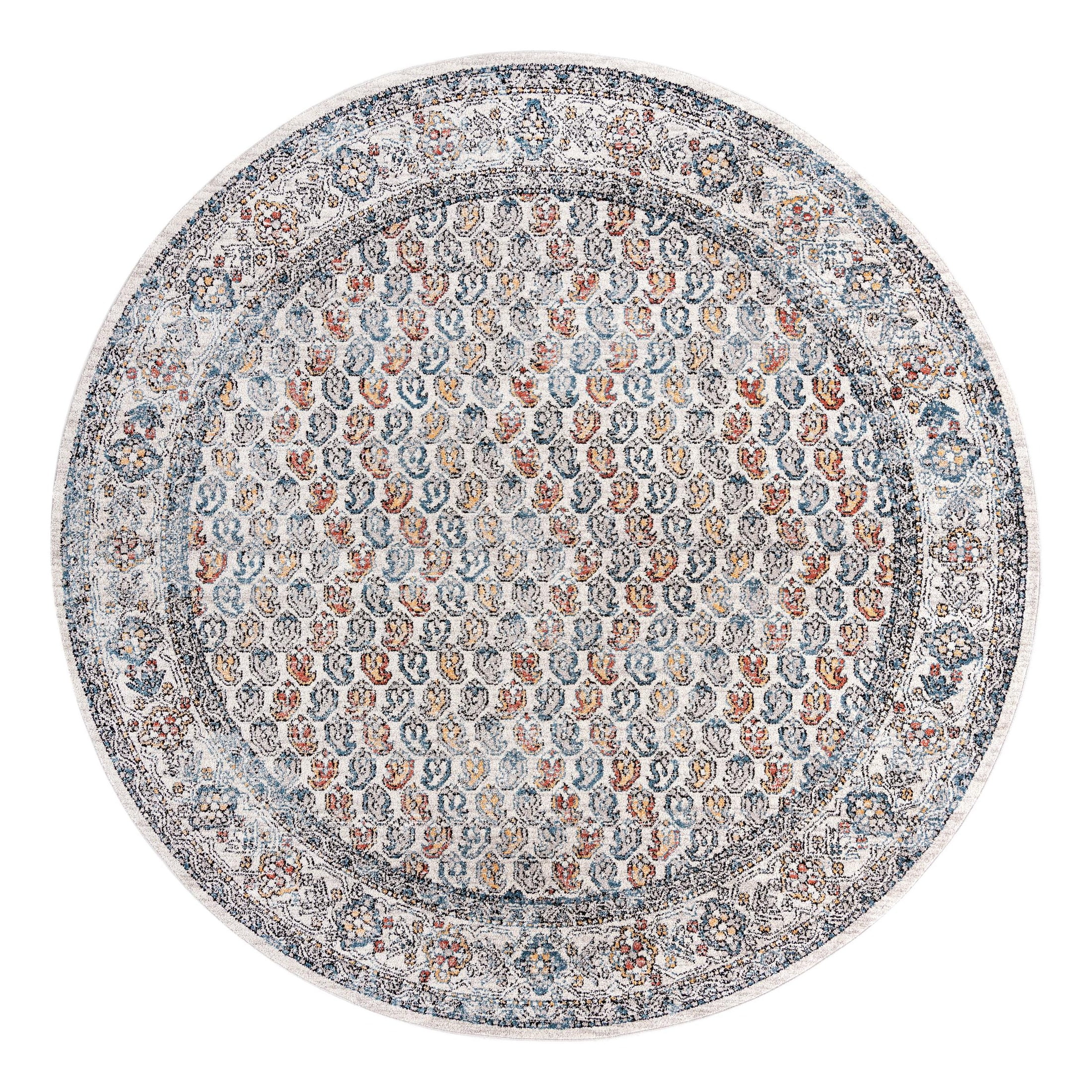 Unique Loom Aramis Collection Area Rug - Solal (10' Round Multi/Cream ...