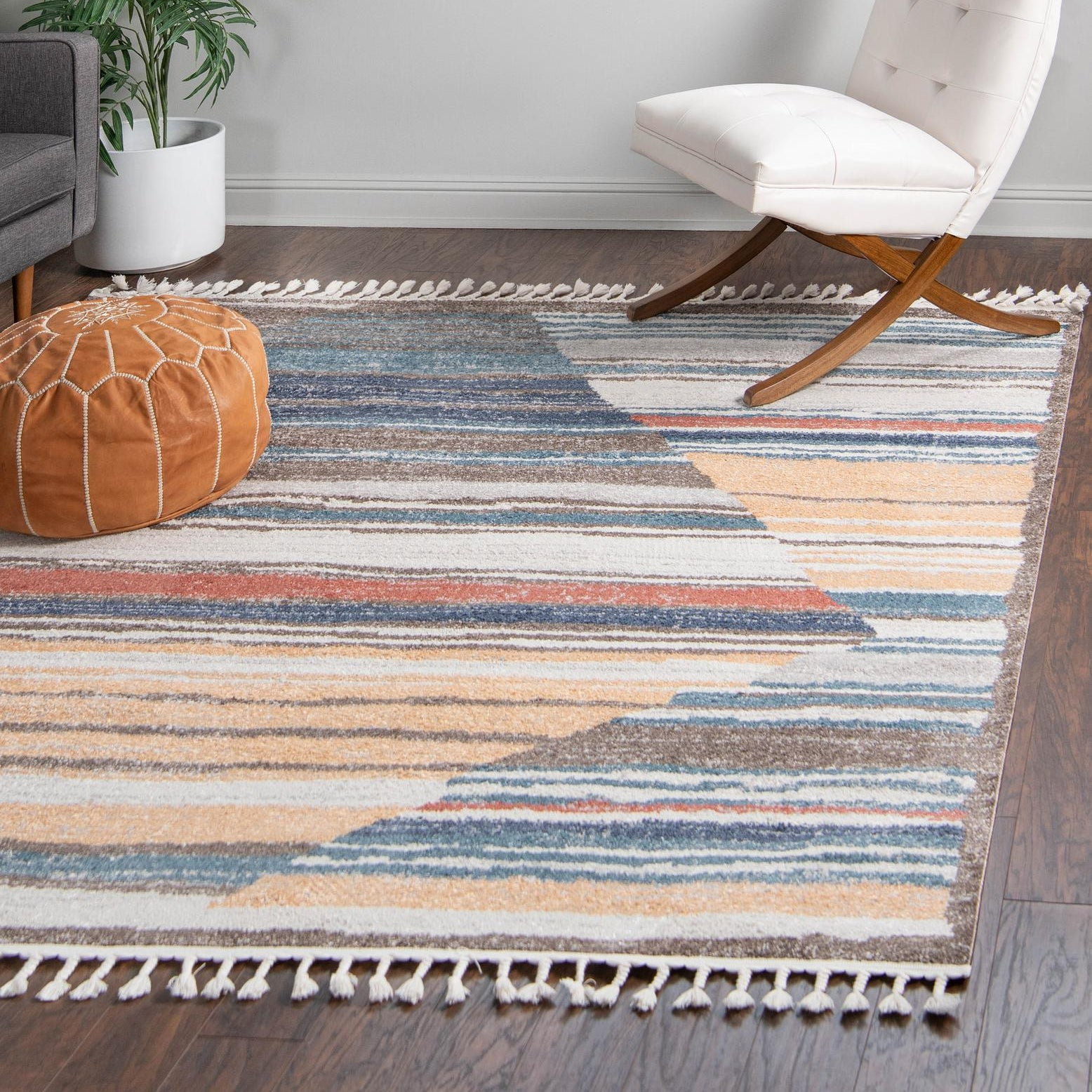 Unique Loom Aramis Collection Area Rug - Zoe (7' 10" Square Multi/Brown ...