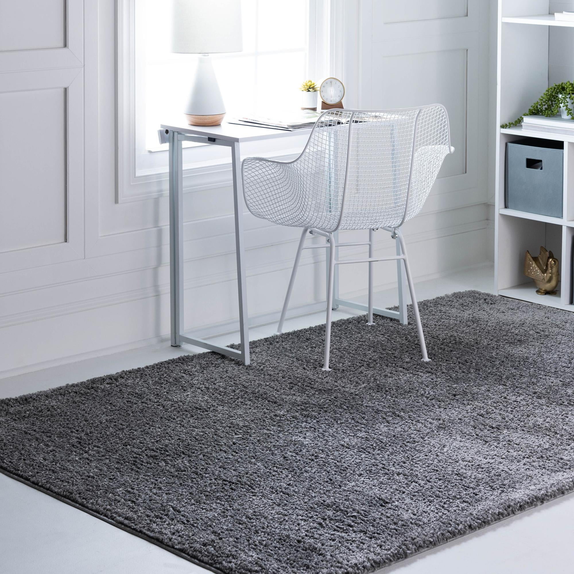 Unique Loom Soft Solid Shag Collection Area Rug - Aras (5' 1" x 8 ...