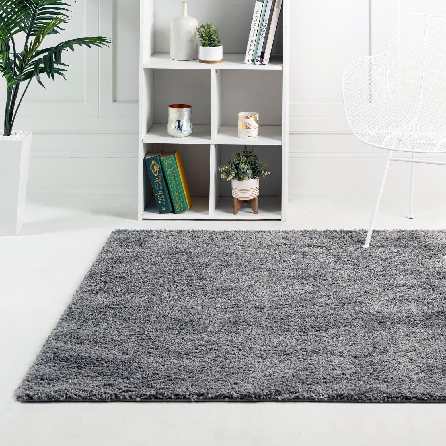 Unique Loom Soft Solid Shag Collection Area Rug - Aras (5' 1" Square ...