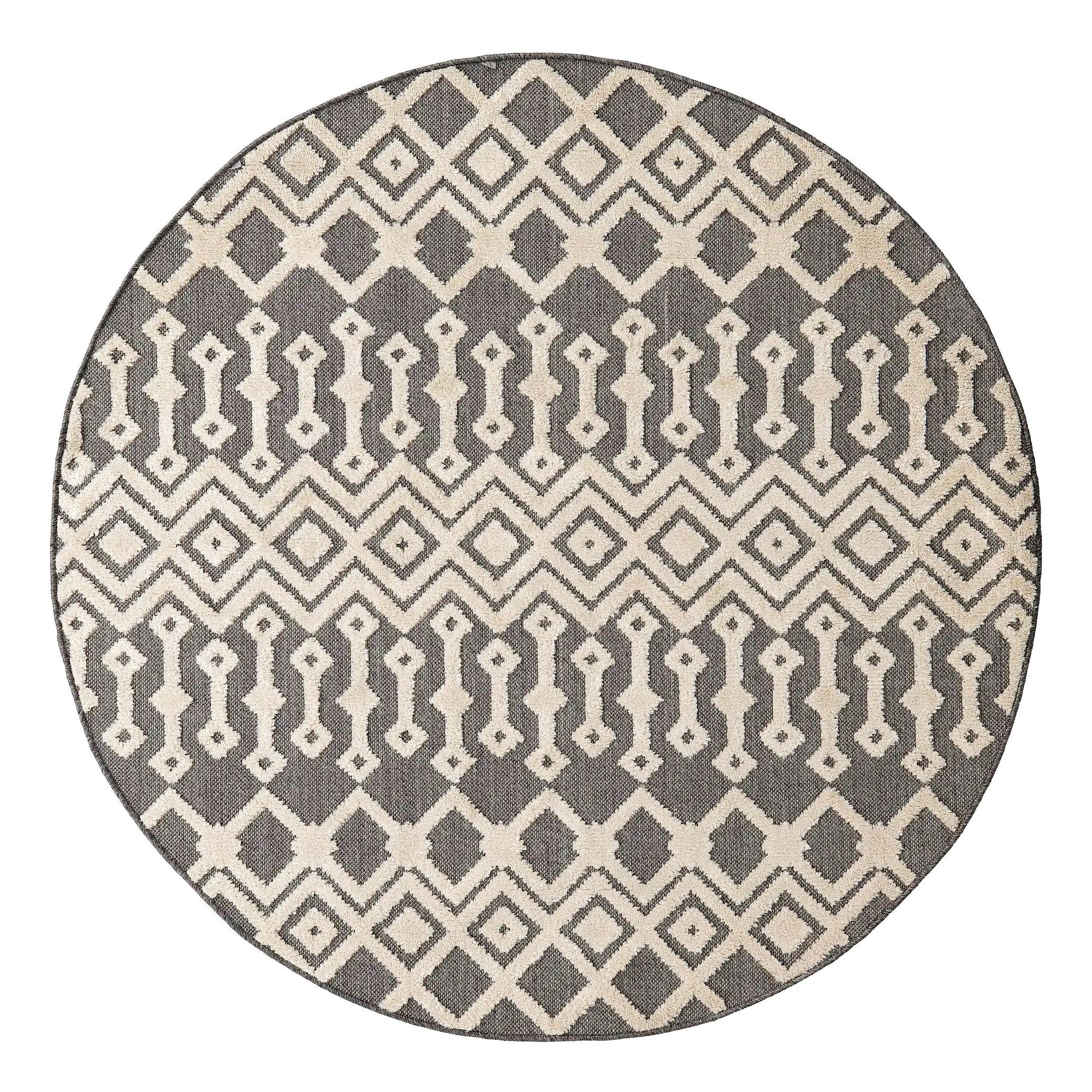 Unique Loom Arlo Collection Area Rug - Lenny (5' 3" Round Charcoal ...