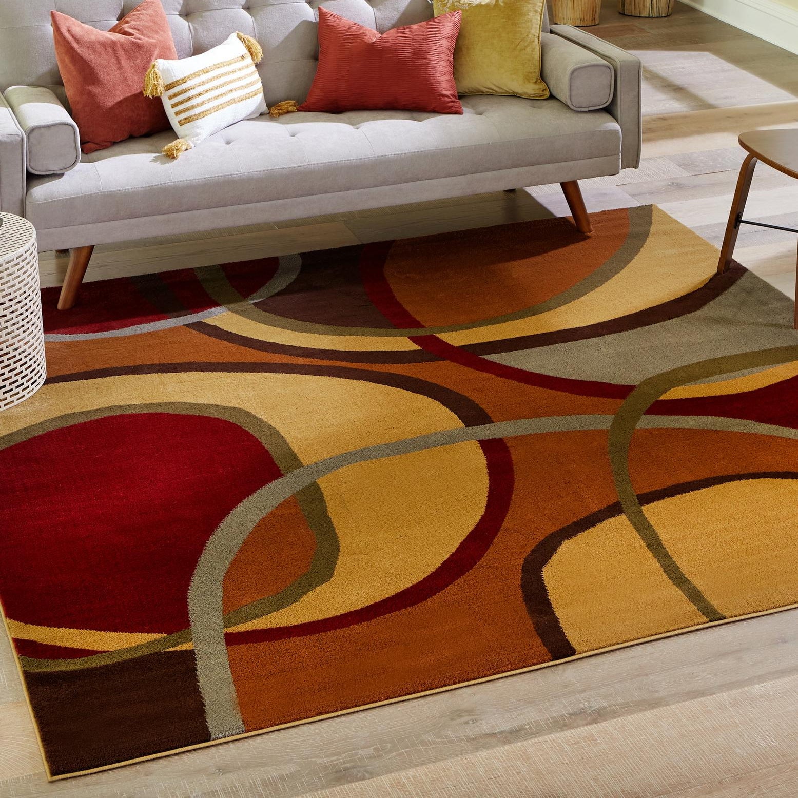 Unique Loom Cafe Collection Area Rug - Arpeggio (10' Square Multi/Brown ...