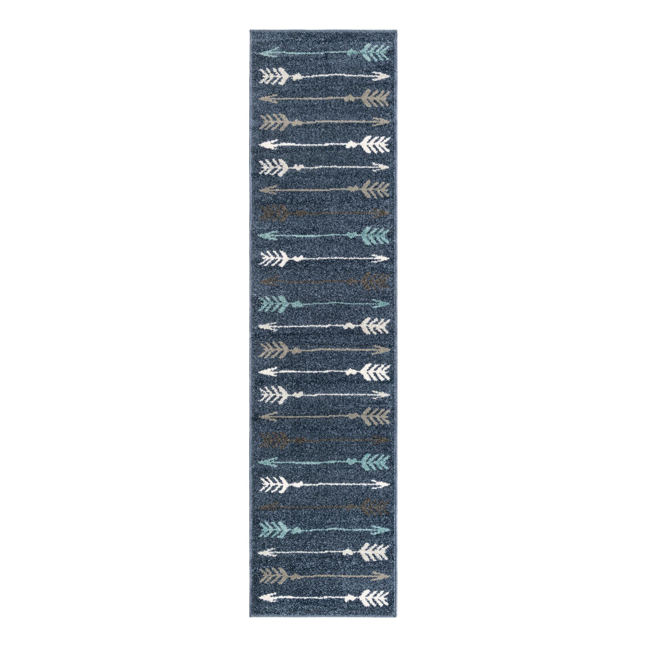 Unique Loom Autumn Collection Area Rug - Arrow (2' 7" x 10' Runner Navy ...