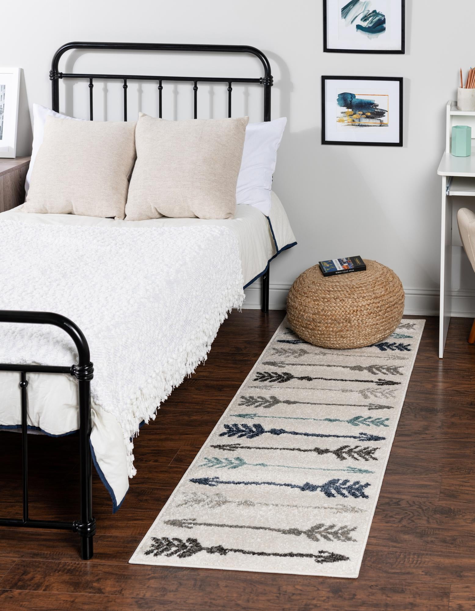 Unique Loom Autumn Collection Area Rug - Arrow (2' x 6' 1" Runner Ivory ...