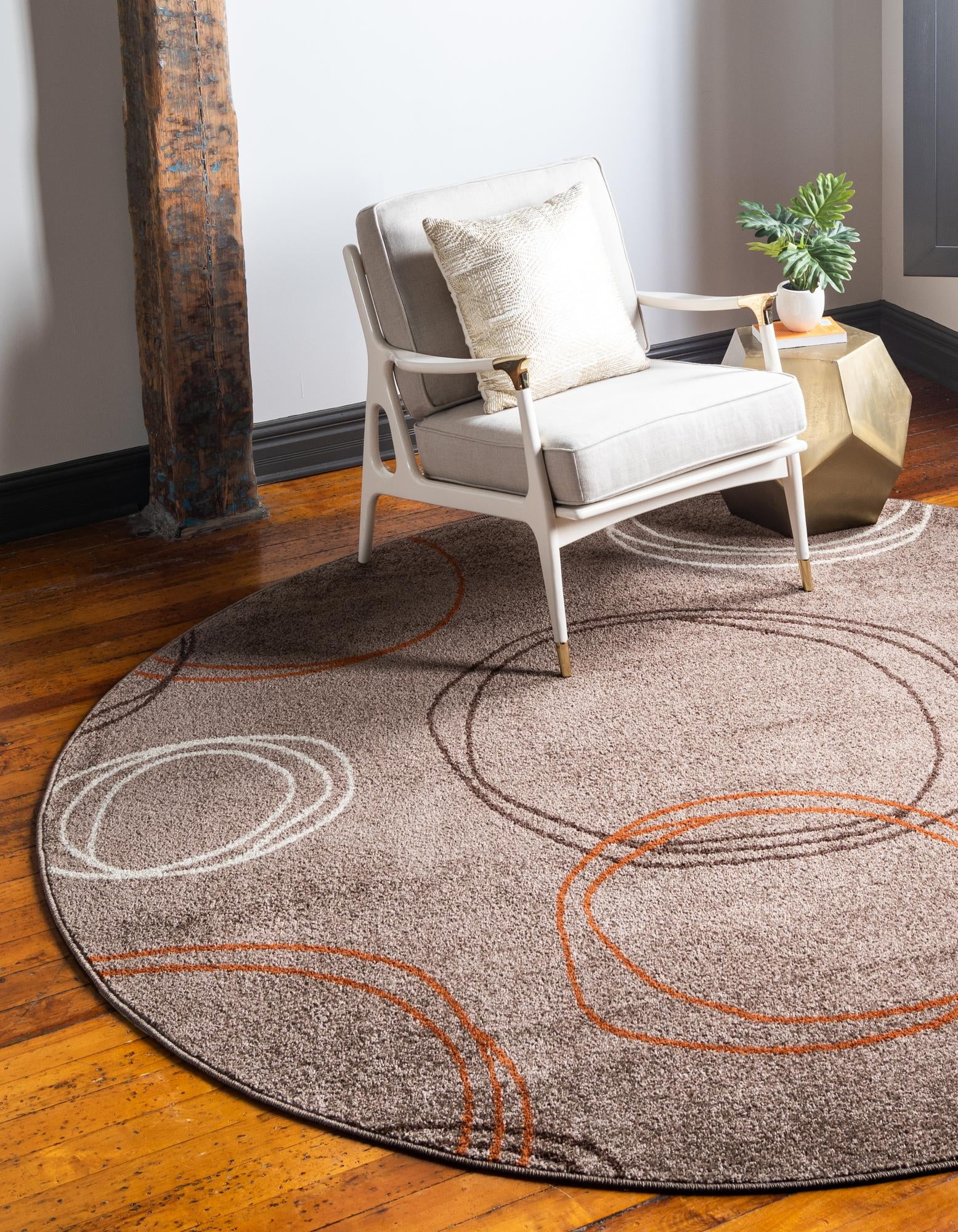 Unique Loom Autumn Collection Area Rug - Cornucopia (3' 3" Round Light ...