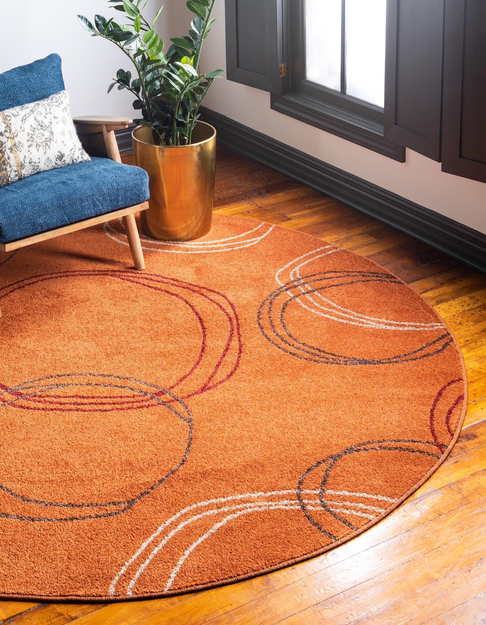 Unique Loom Autumn Collection Area Rug - Cornucopia (3' 3" Round ...