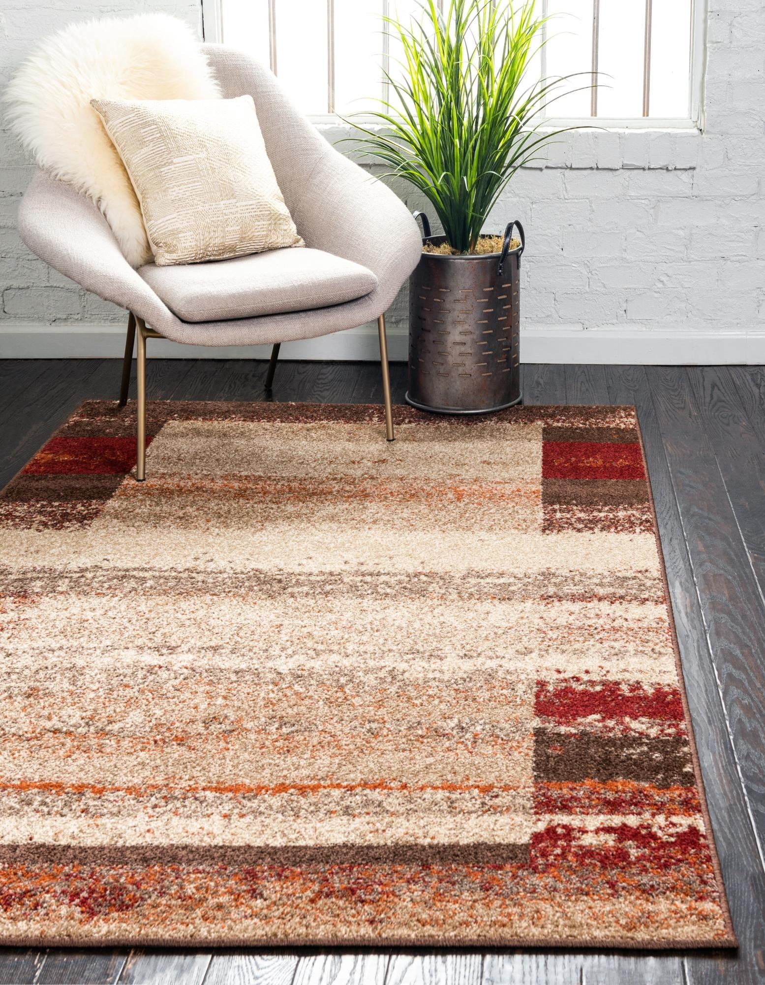 Unique Loom Autumn Collection Area Rug - Maple (5' 3" x 8' Rectangle ...