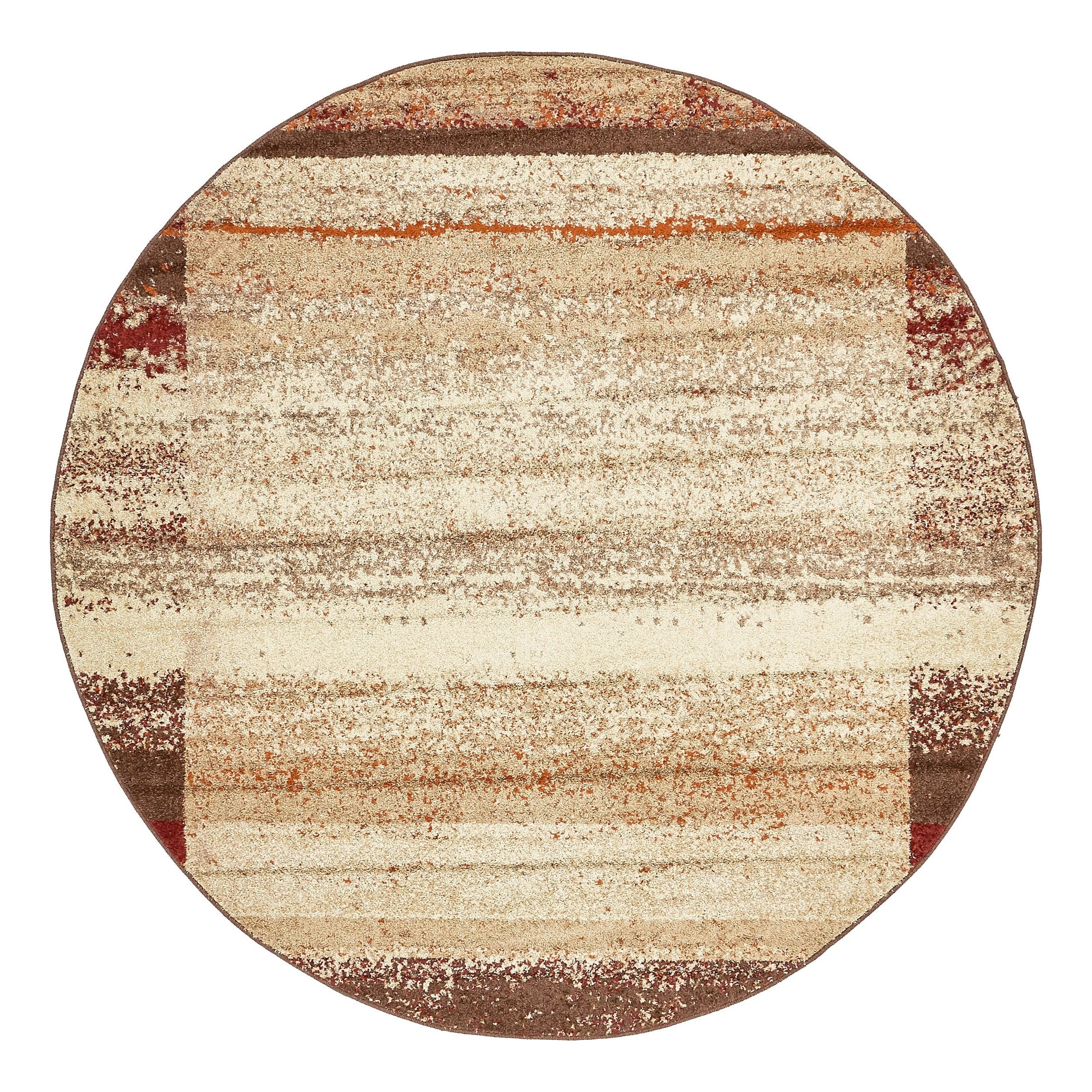 Unique Loom Autumn Collection Area Rug - Maple (7' 10" Round Beige ...