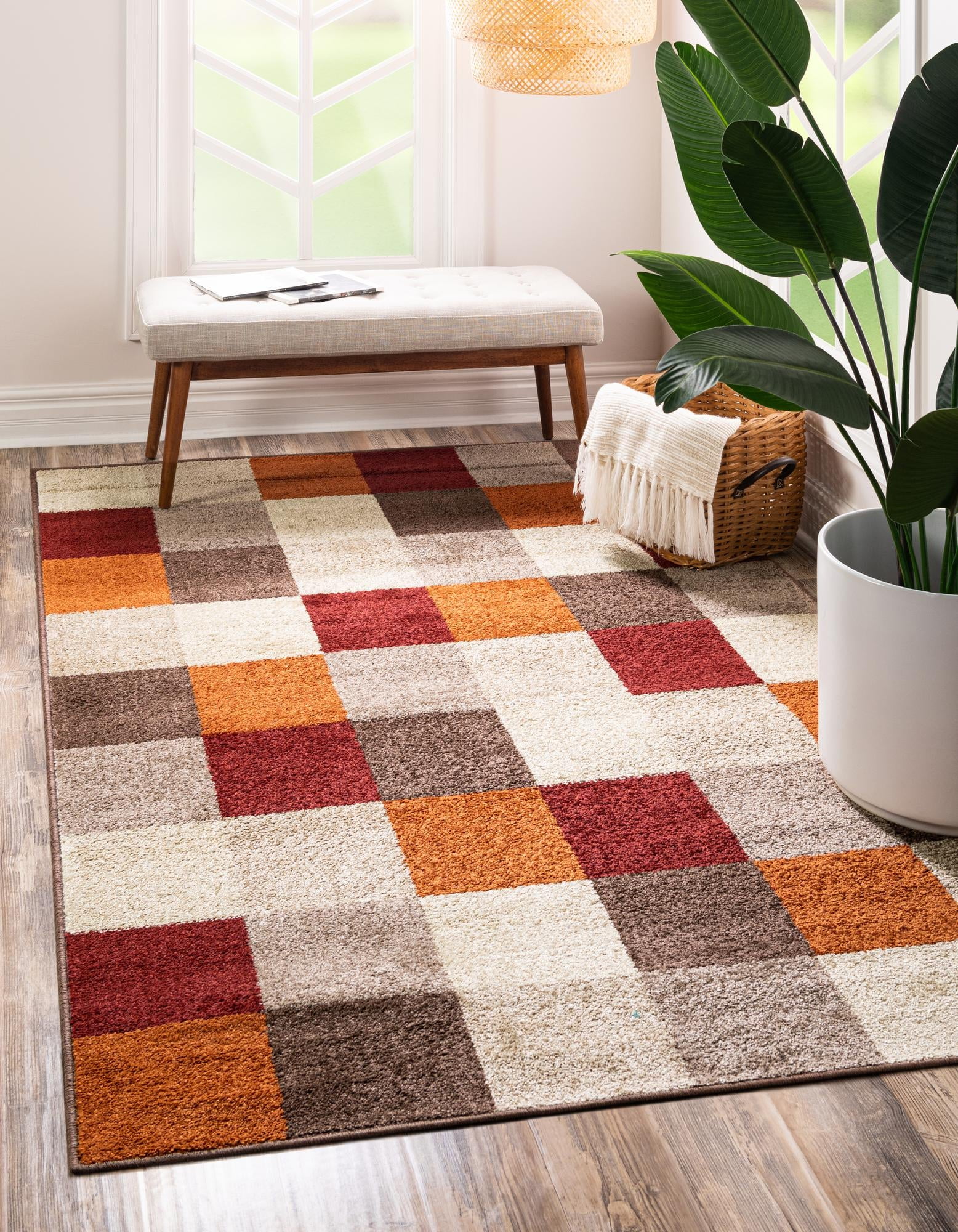 Unique Loom Autumn Collection Area Rug - Patchwork (8' x 10' Rectangle ...