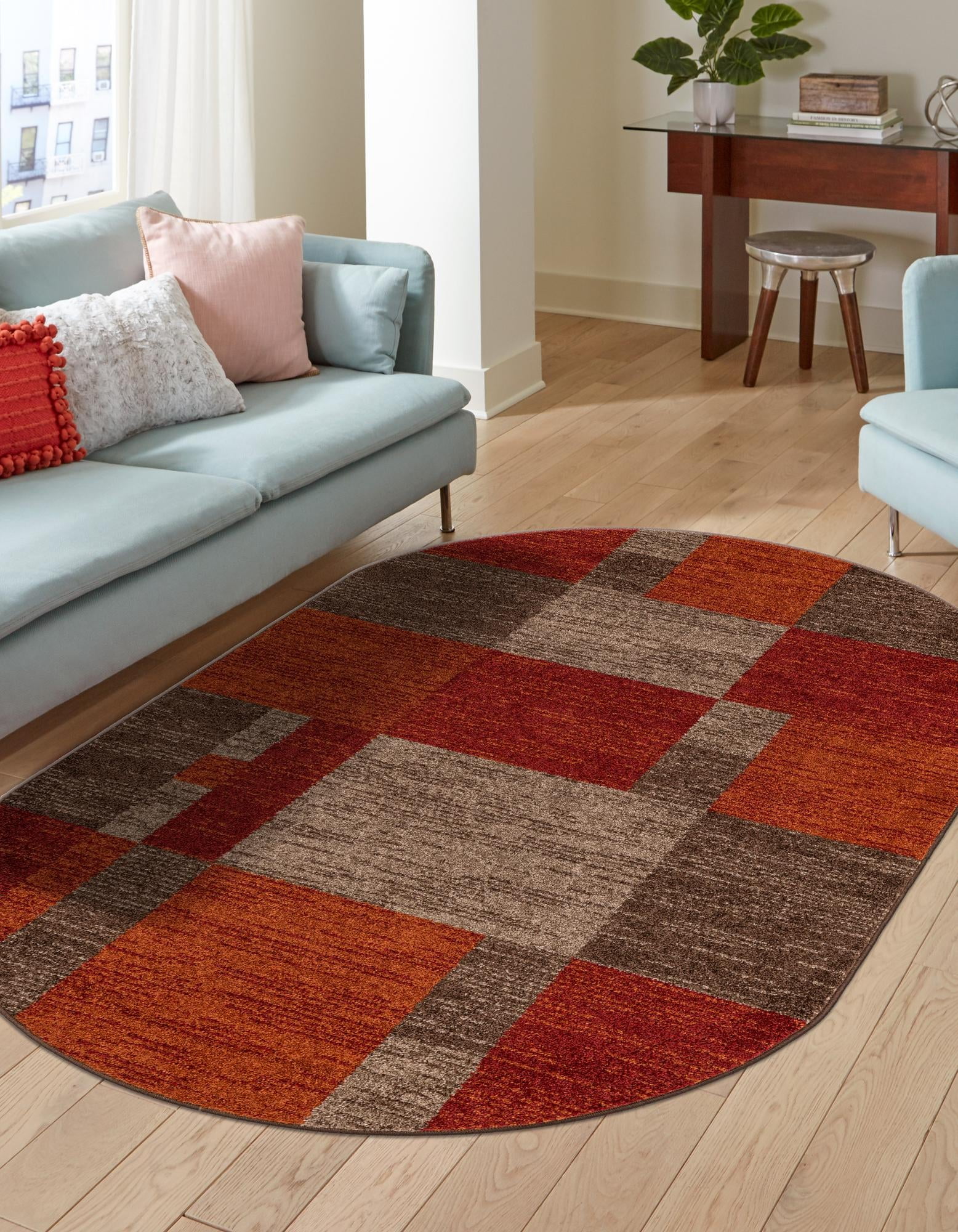 Unique Loom Autumn Collection Area Rug - Providence (7' 10" x 10' Oval ...