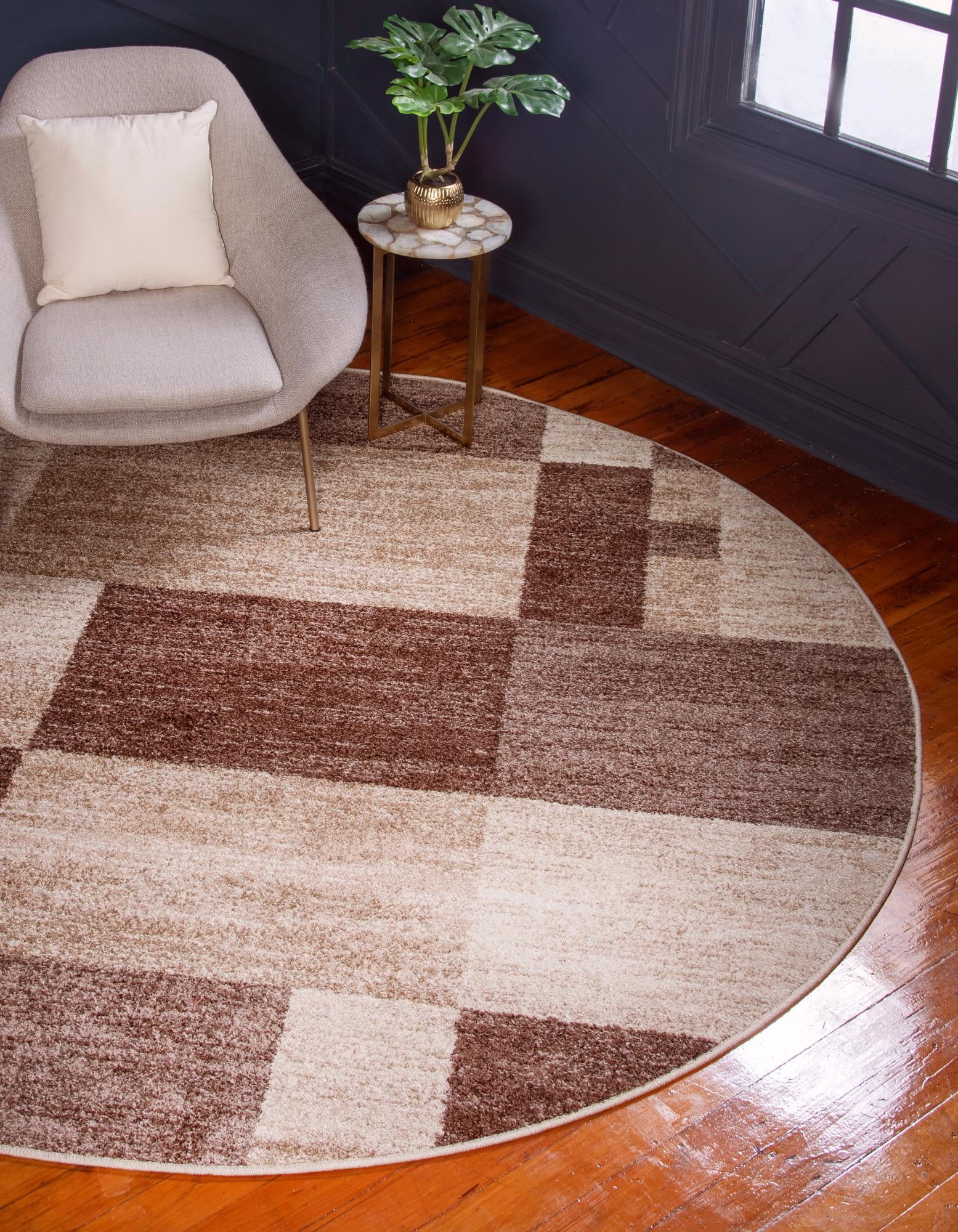 Unique Loom Autumn Collection Area Rug - Providence (8' Round Light ...