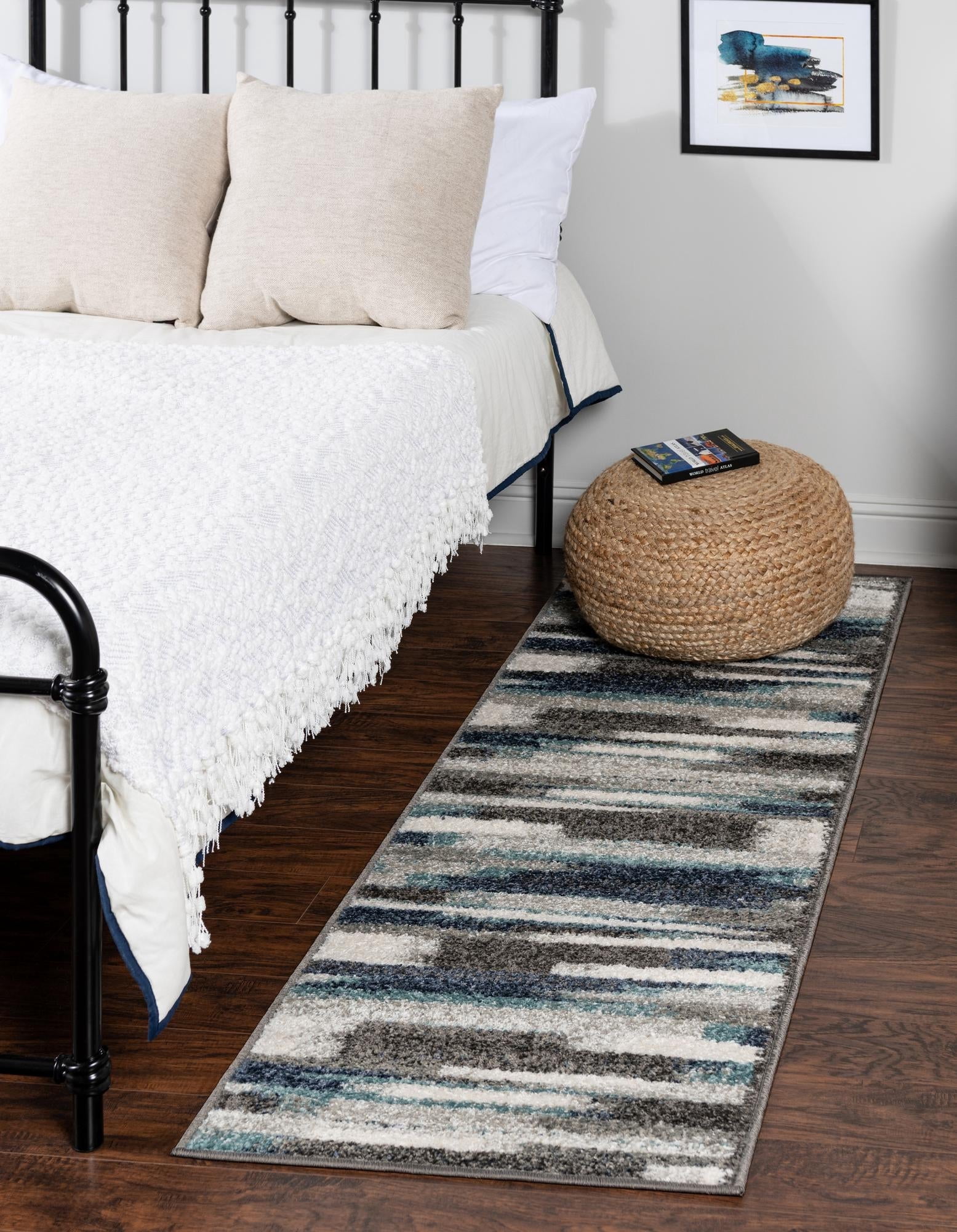 Unique Loom Autumn Collection Area Rug - Wheat (2' x 6' Runner Blue ...