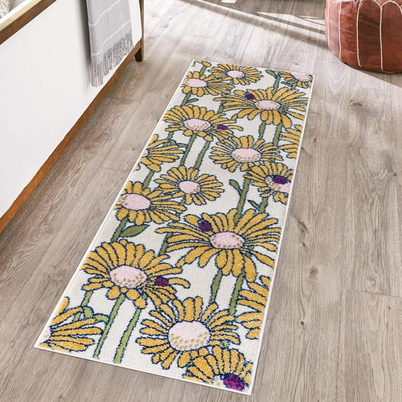 Unique Loom Bloom Collection Area Rug - Azalea (2' 7" x 12' Runner ...