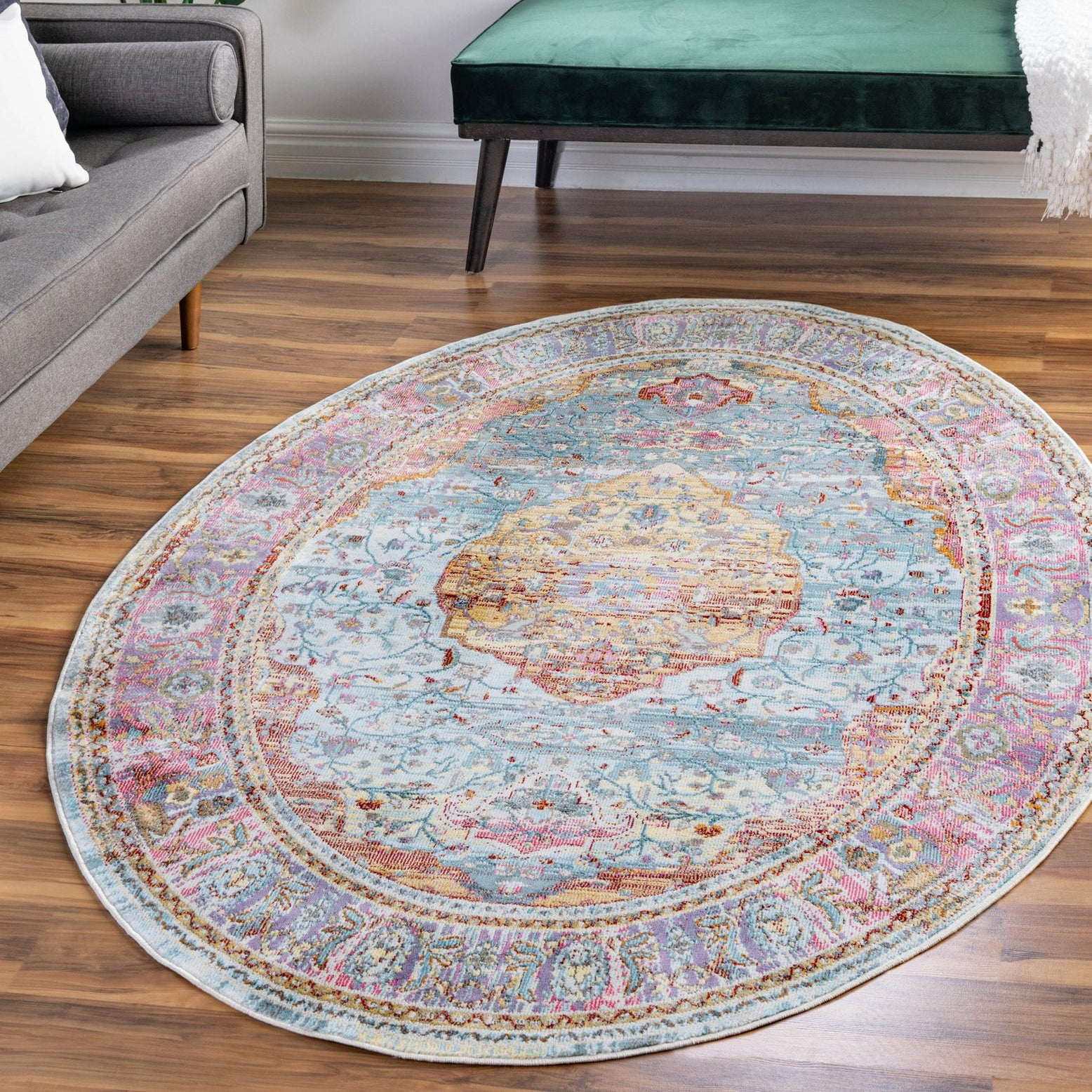 Unique Loom Baracoa Collection Area Rug - Miramar (7' 10" x 10' Oval ...