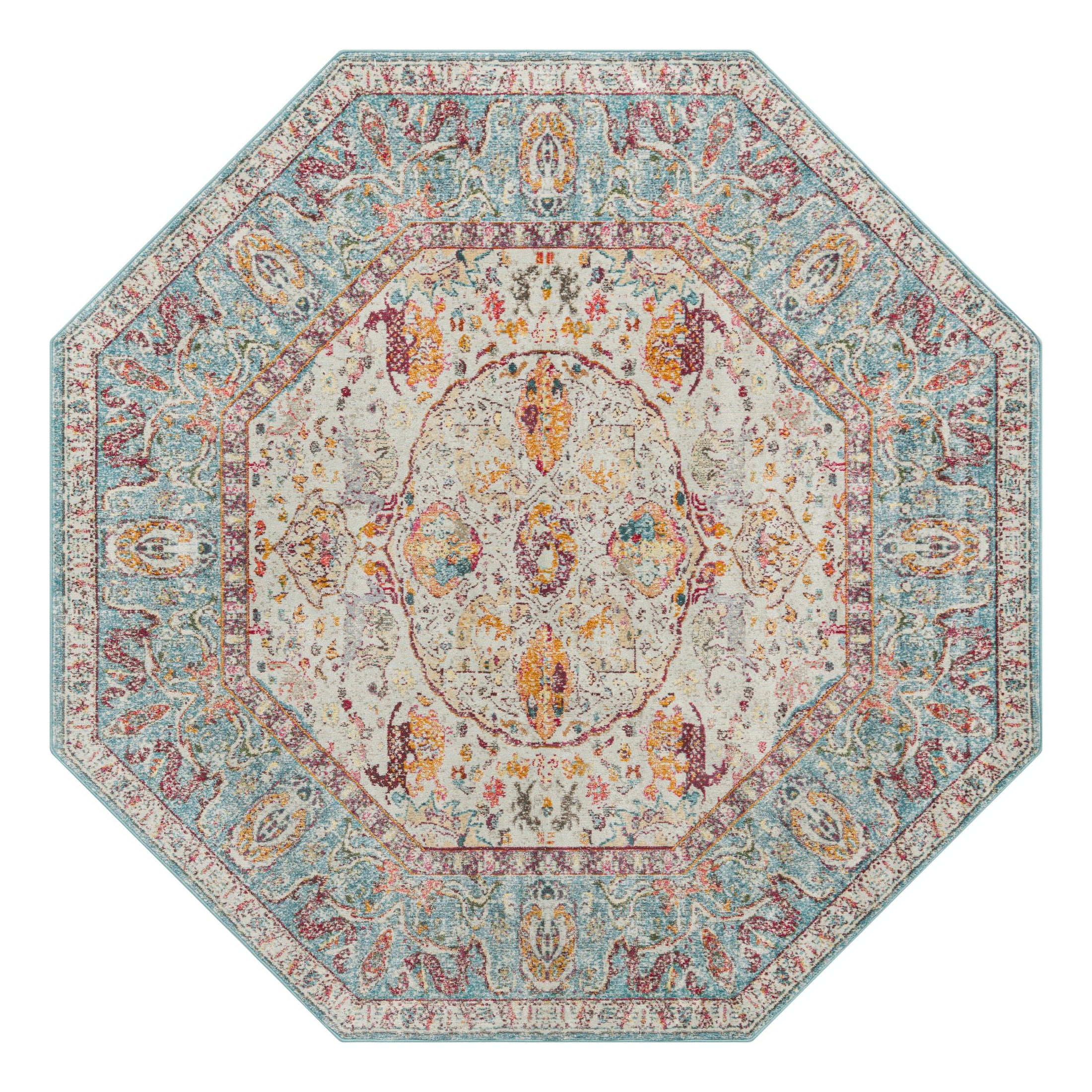 Unique Loom Baracoa Collection Area Rug - Rumba (8' Octagon Light Blue ...