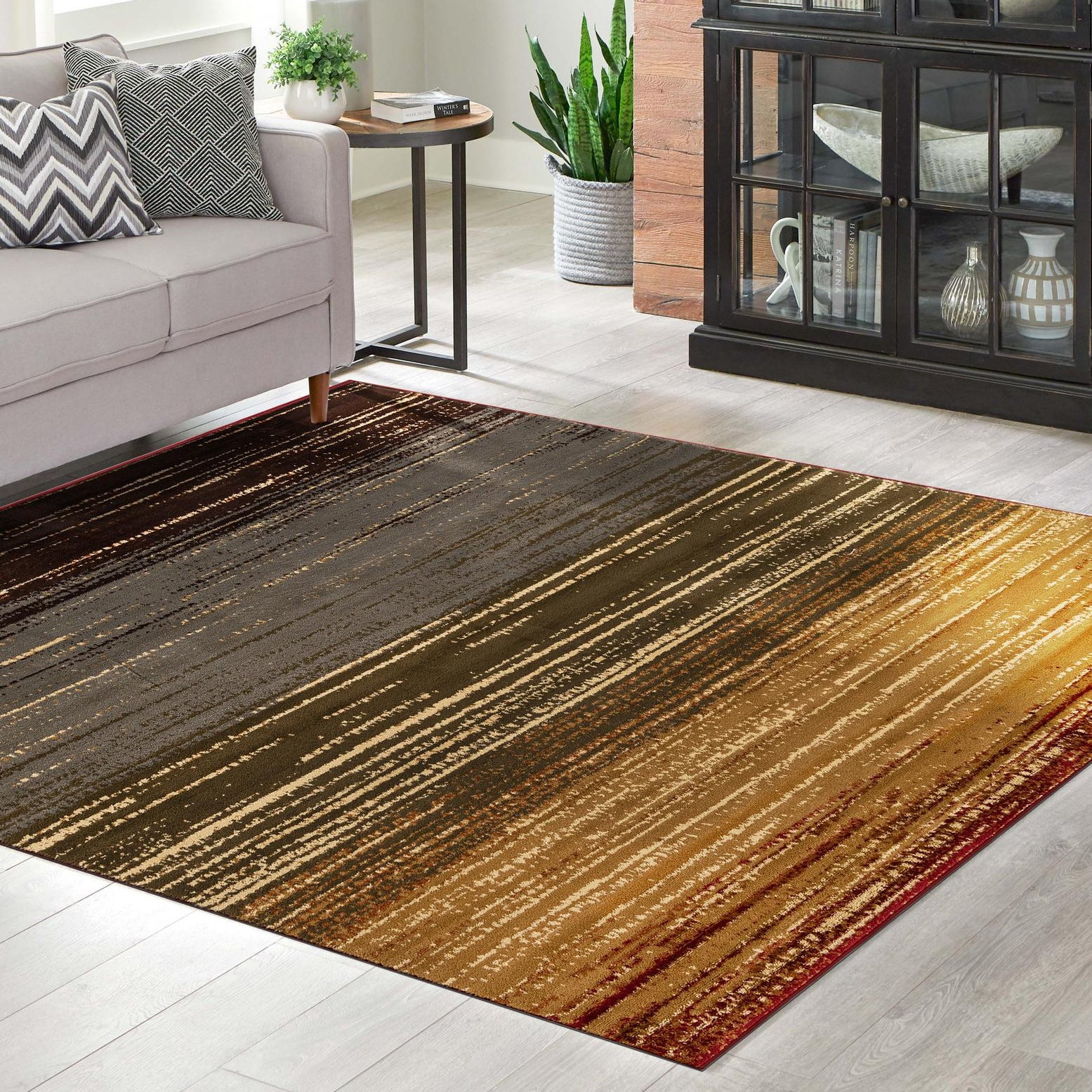 Unique Loom Barista Collection Area Rug - Mundo Nova (6' Square Beige ...