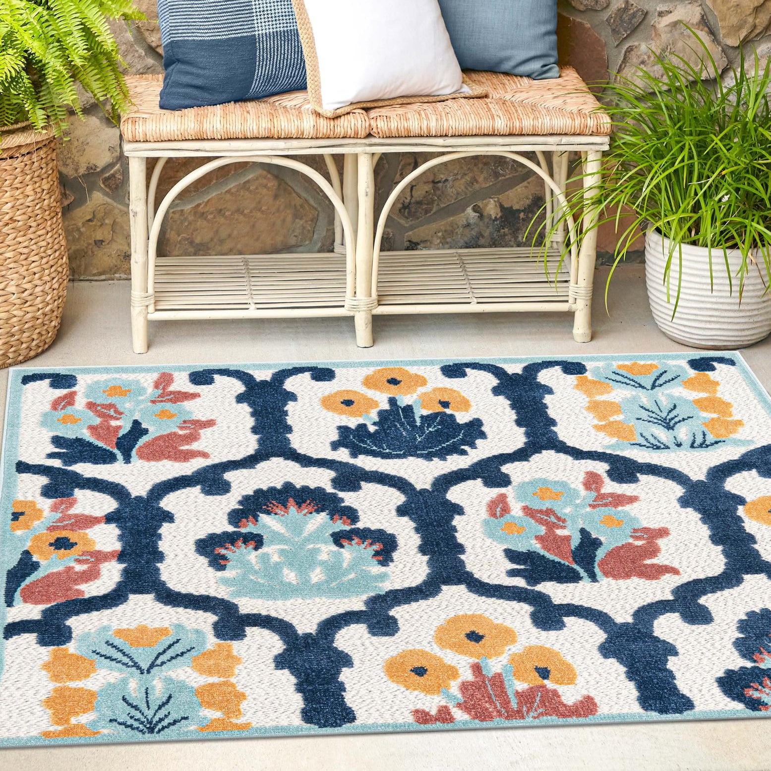 Unique Loom Belize Outdoor Collection Area Rug - Corozal (7' 10" Square ...
