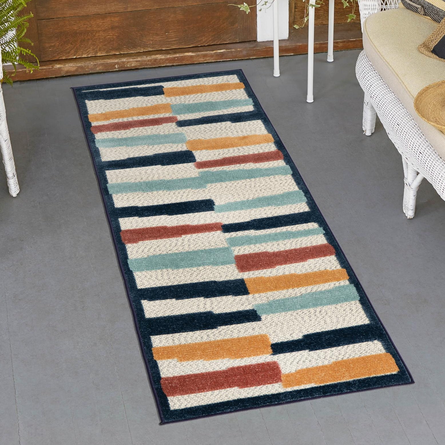 Unique Loom Belize Outdoor Collection Area Rug - Lamanai (2' x 10 ...