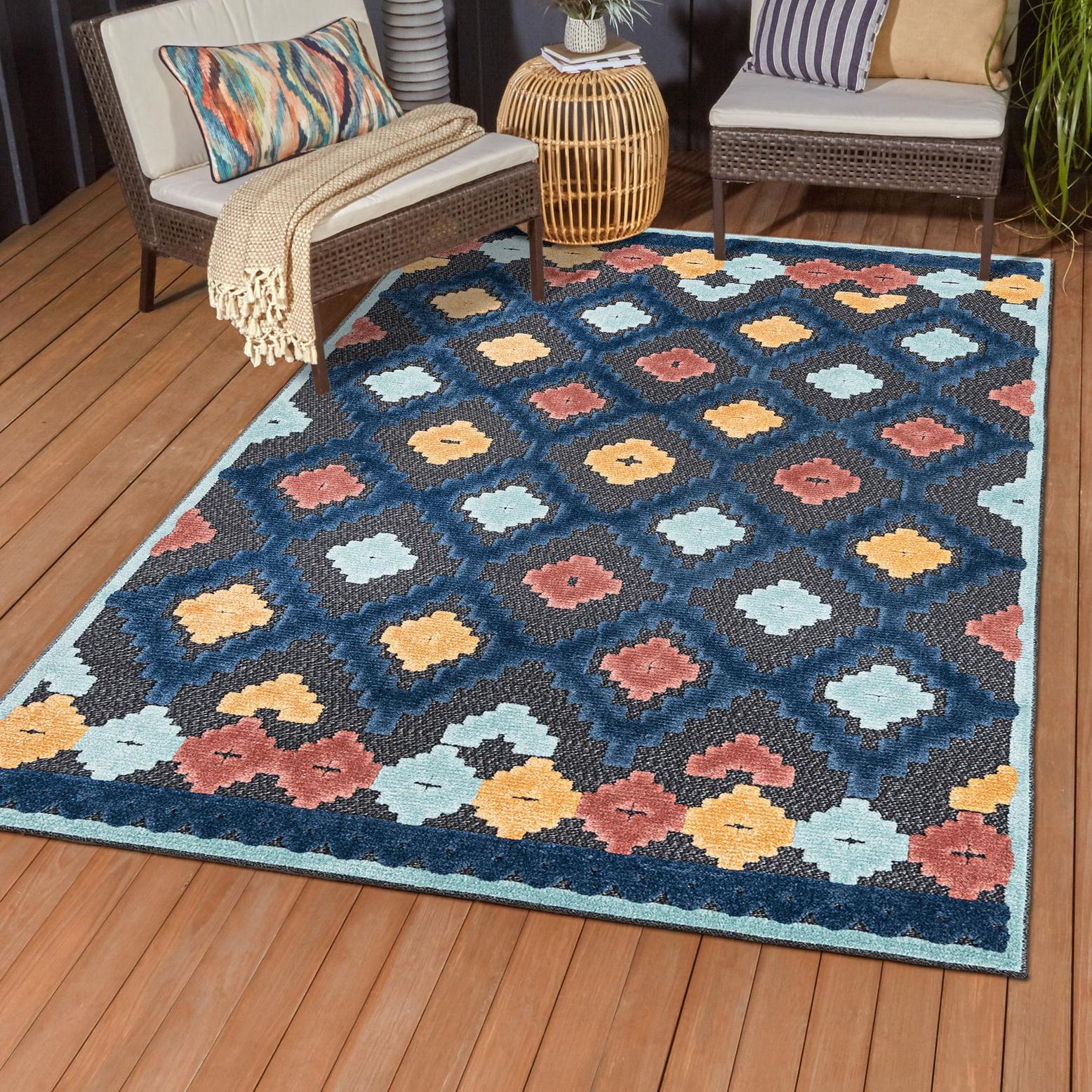 Unique Loom Belize Outdoor Collection Area Rug - Sarstoon (6' x 9 ...