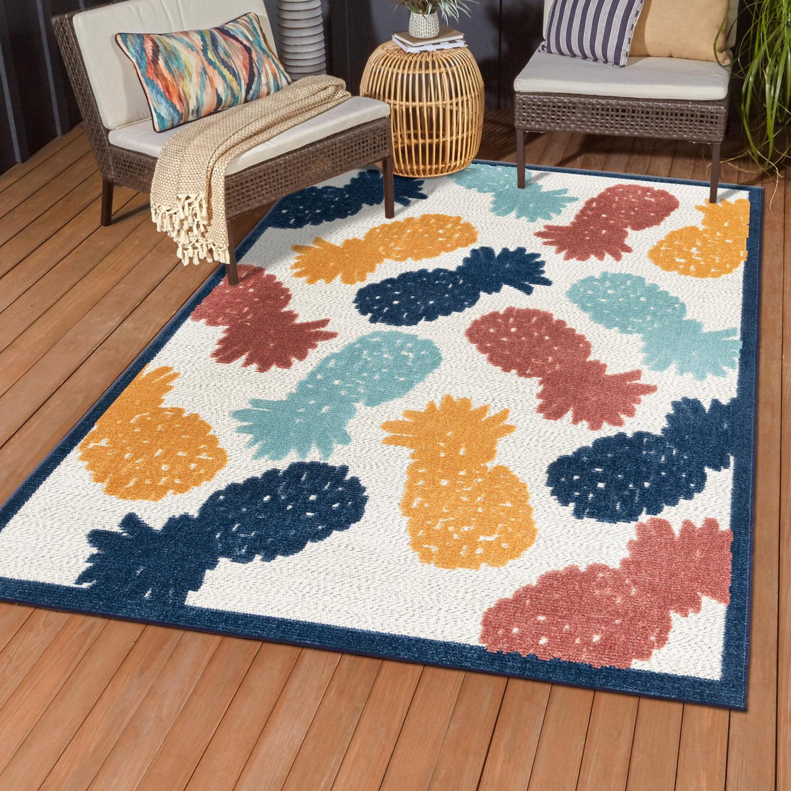 Unique Loom Belize Outdoor Collection Area Rug - Turneffe (4' x 6 ...