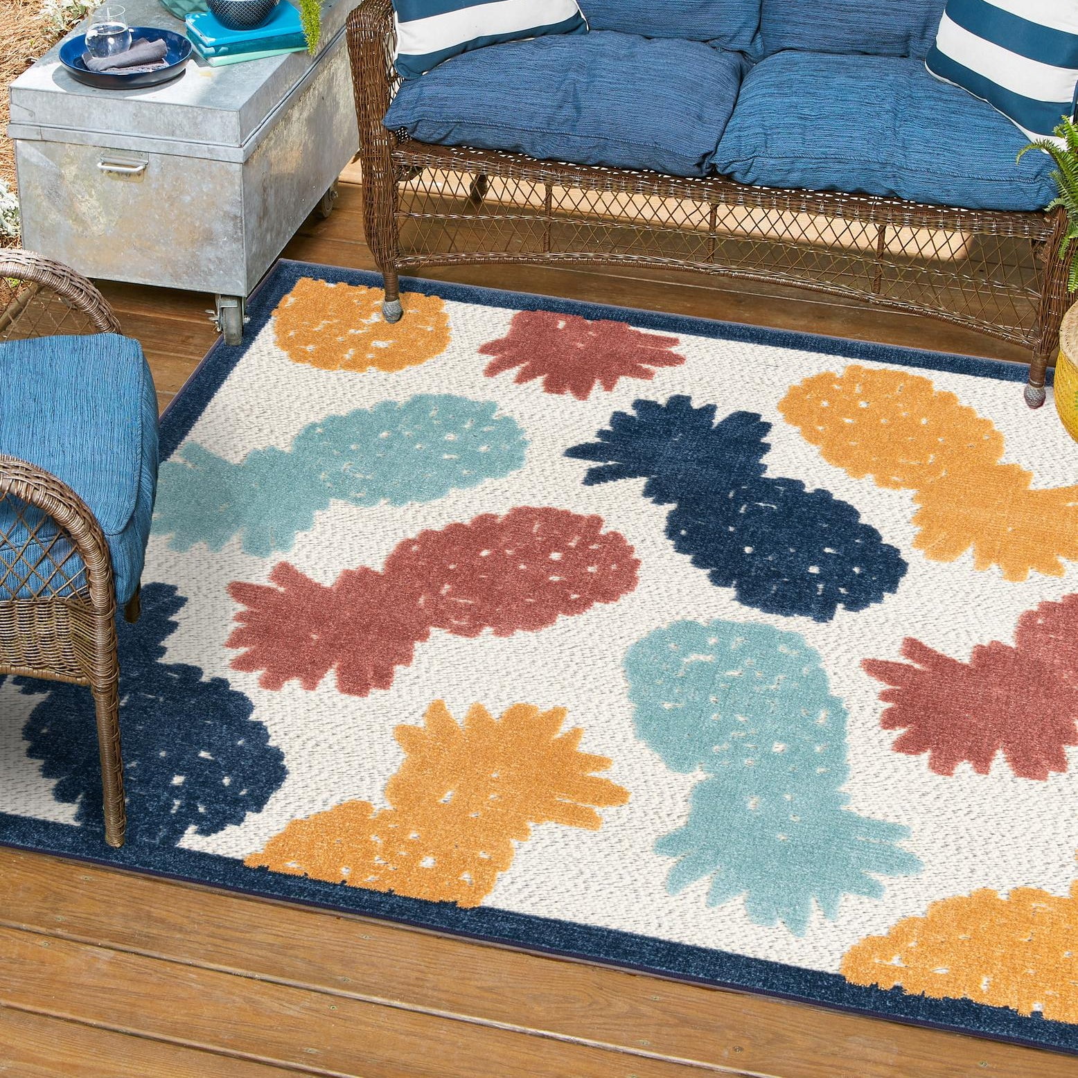 Unique Loom Belize Outdoor Collection Area Rug - Turneffe (7' 10 ...