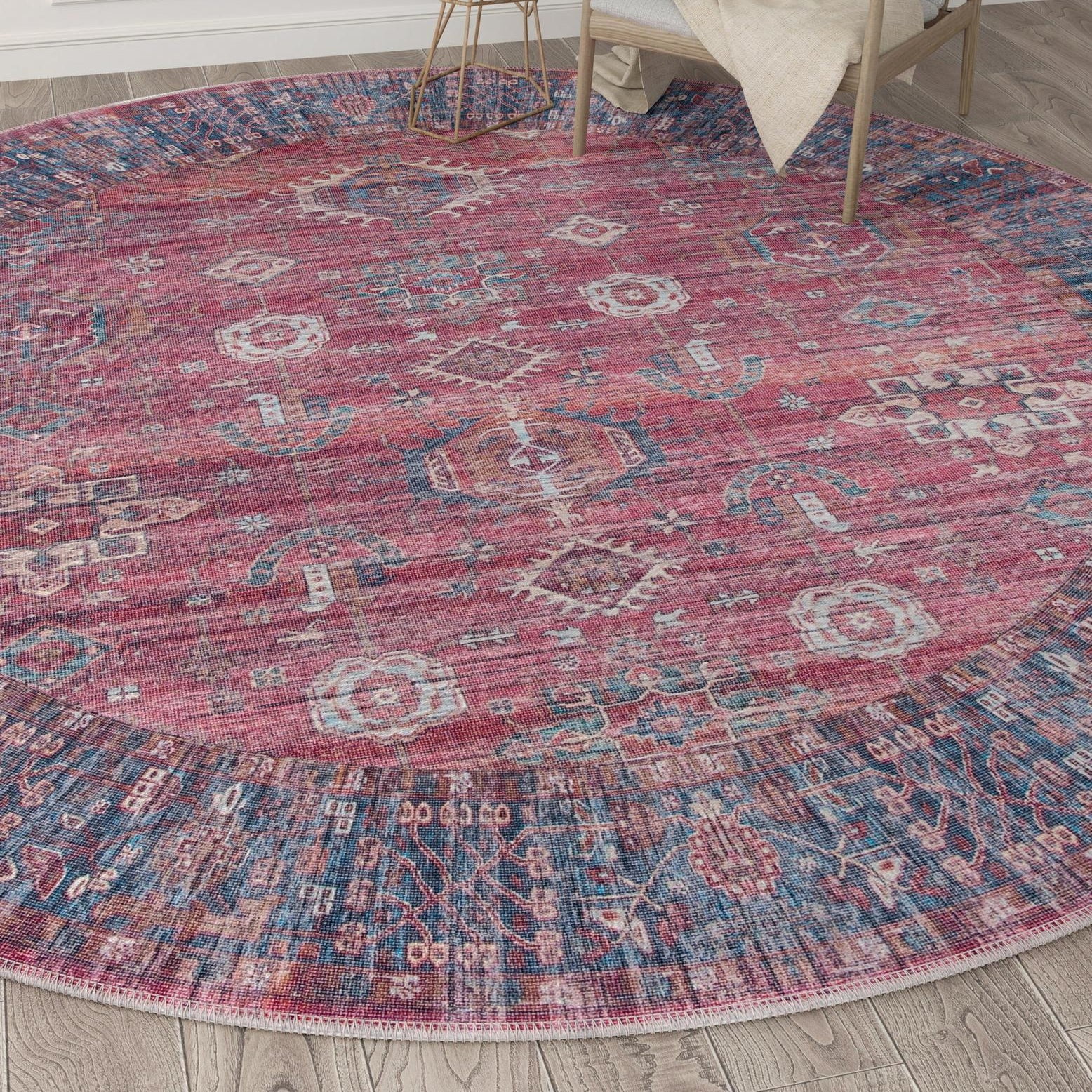 Unique Loom Maahru Collection Area Rug - Blood Moon (10' 6" Round ...