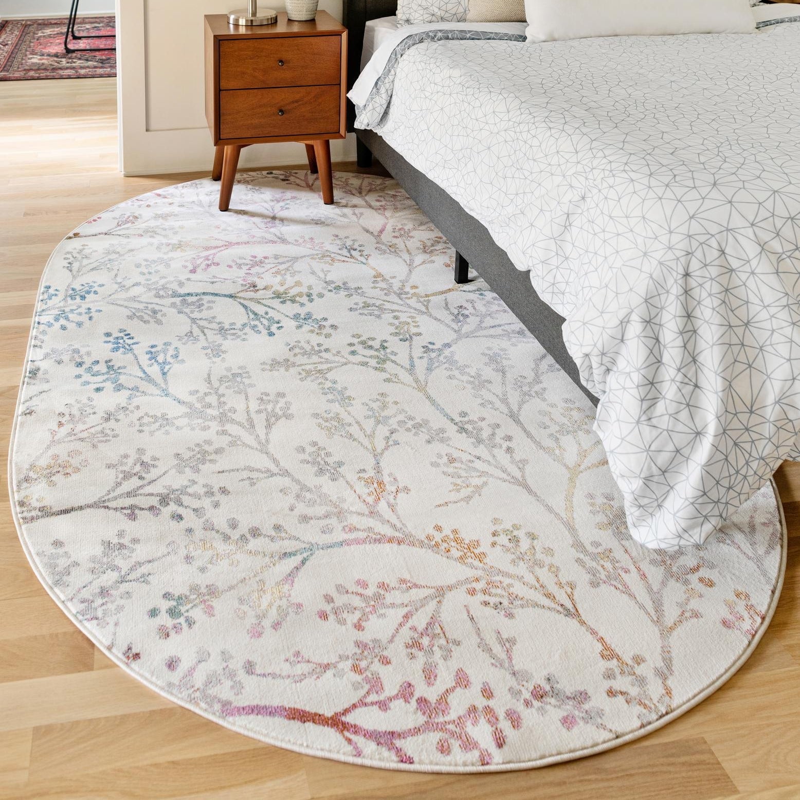 Unique Loom Blossom Collection Area Rug - Yoshino (7' 10" x 10' Oval ...