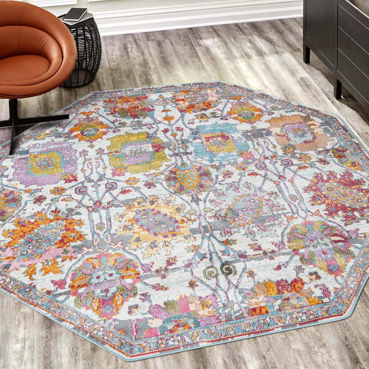 Unique Loom Paragon Collection Area Rug - Boulder (6' Octagon Multi ...