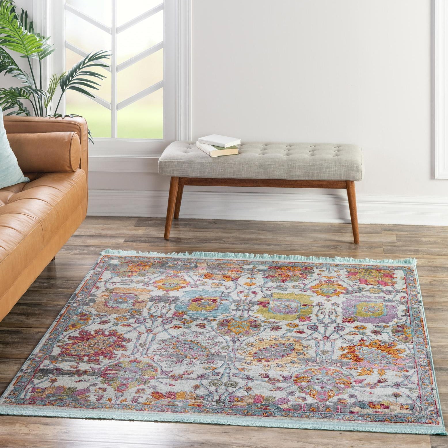 Unique Loom Paragon Collection Area Rug - Boulder (5' 5" Square Multi ...