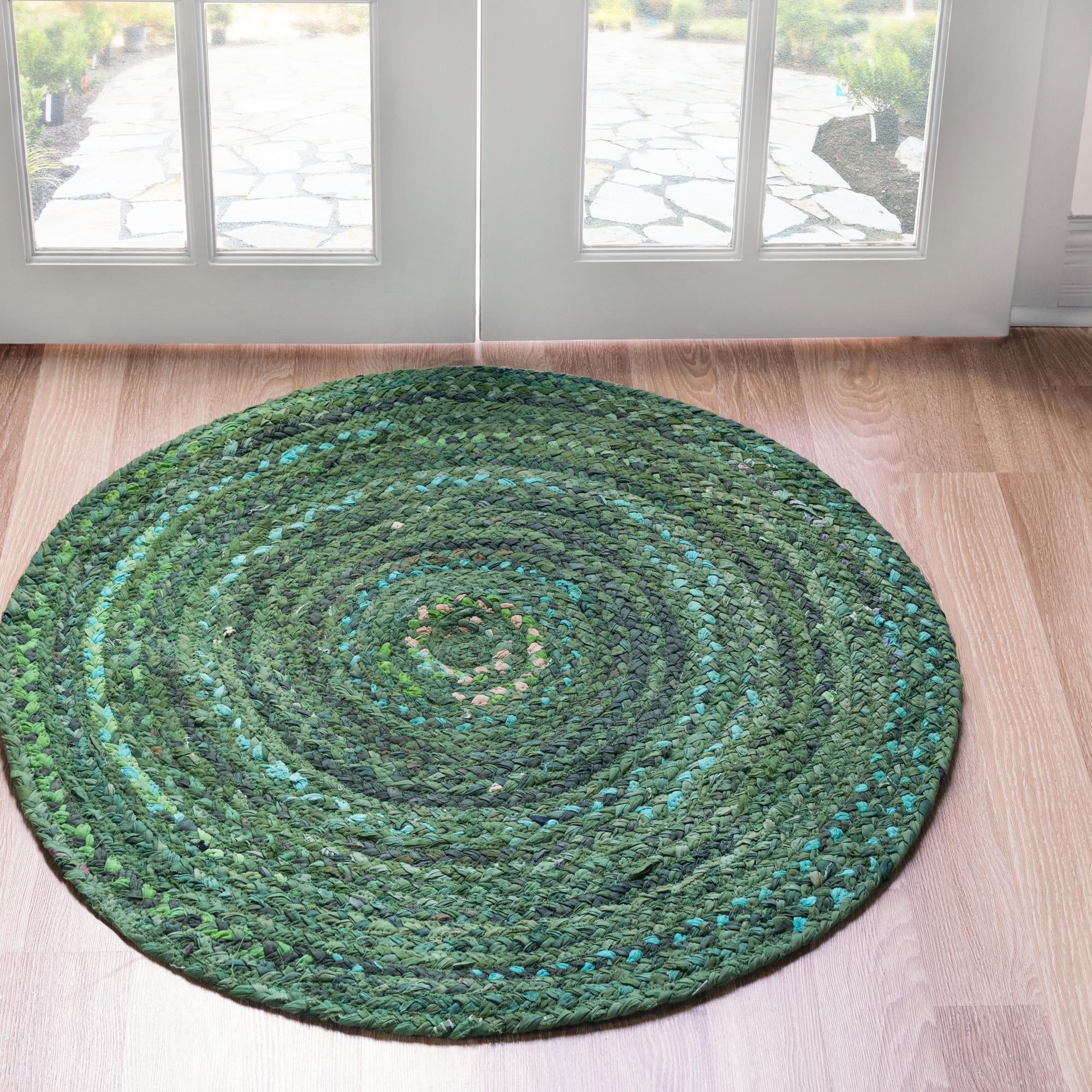 Unique Loom Braided Chindi Collection Area Rug - Layer (3' 3