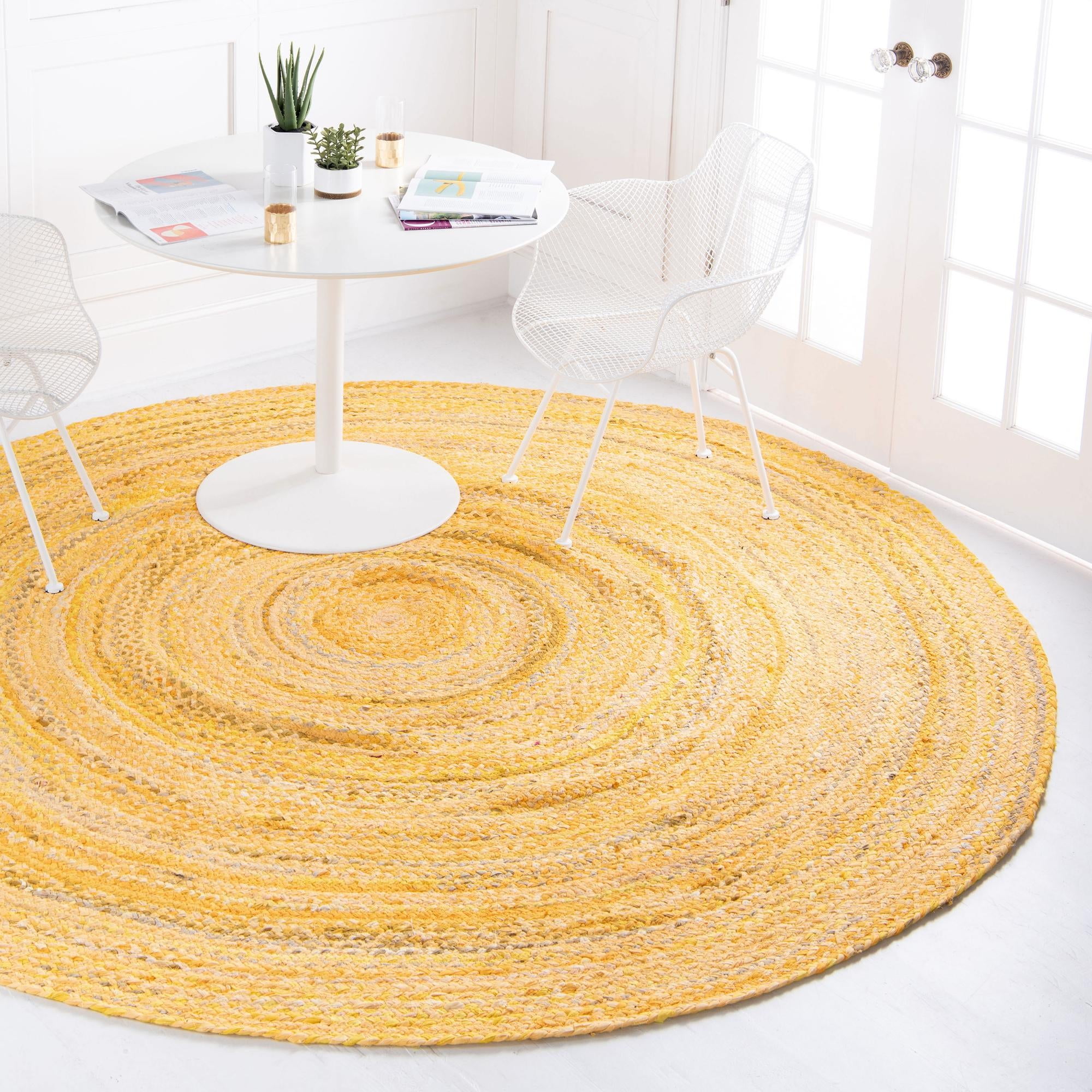 Unique Loom Braided Chindi Collection Area Rug - Layer (3' 3" Round ...