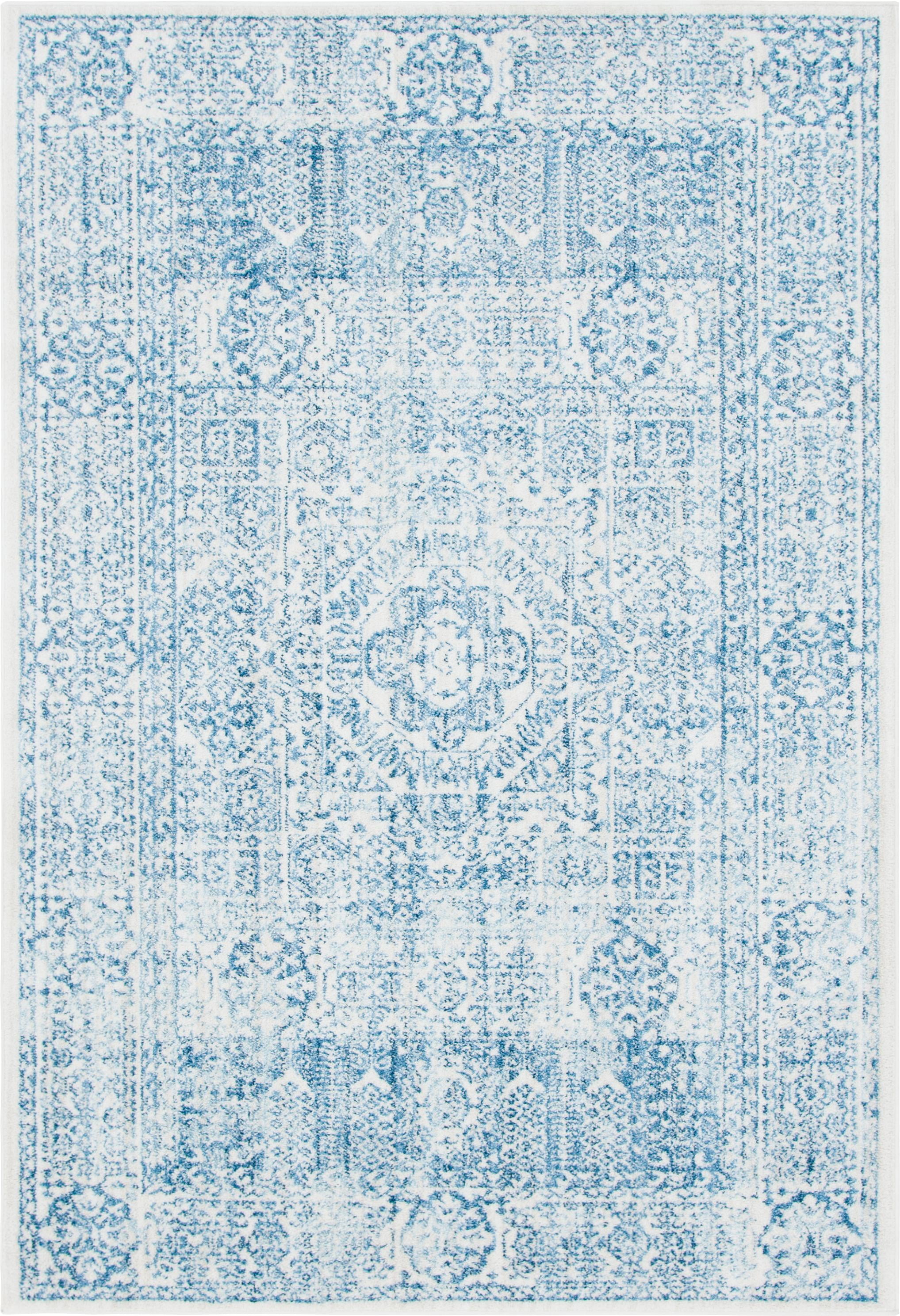 Unique Loom Bushwick Brighton Rug Light Blue/Ivory 5' 3" x 7' 10 ...