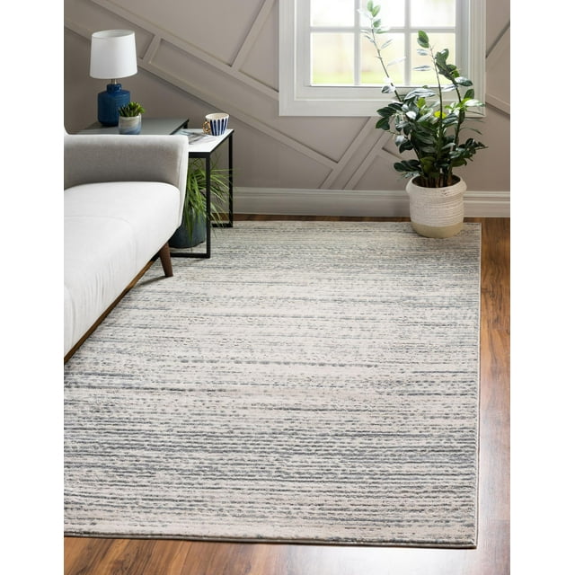 Unique Loom Calm Oasis Rug Cream/Ivory 8' x 10' Rectangle Abstract ...