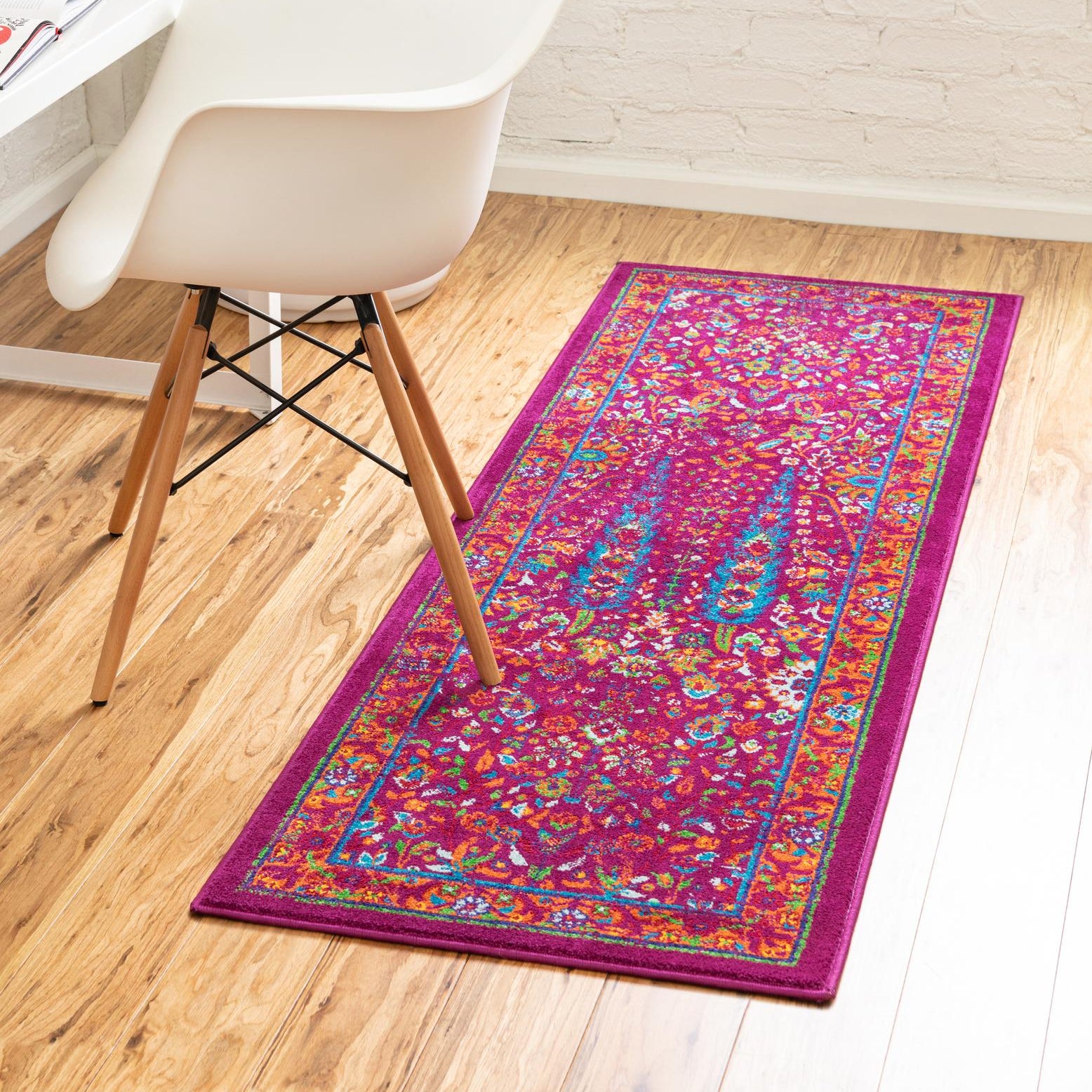 Unique Loom Calypso Collection Area Rug - Kaiso (2' x 6' Runner Pink ...