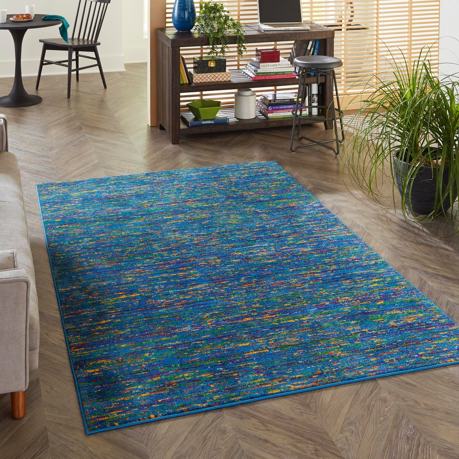 Unique Loom Calypso Collection Area Rug - Mento (4' x 6' Rectangle Navy ...