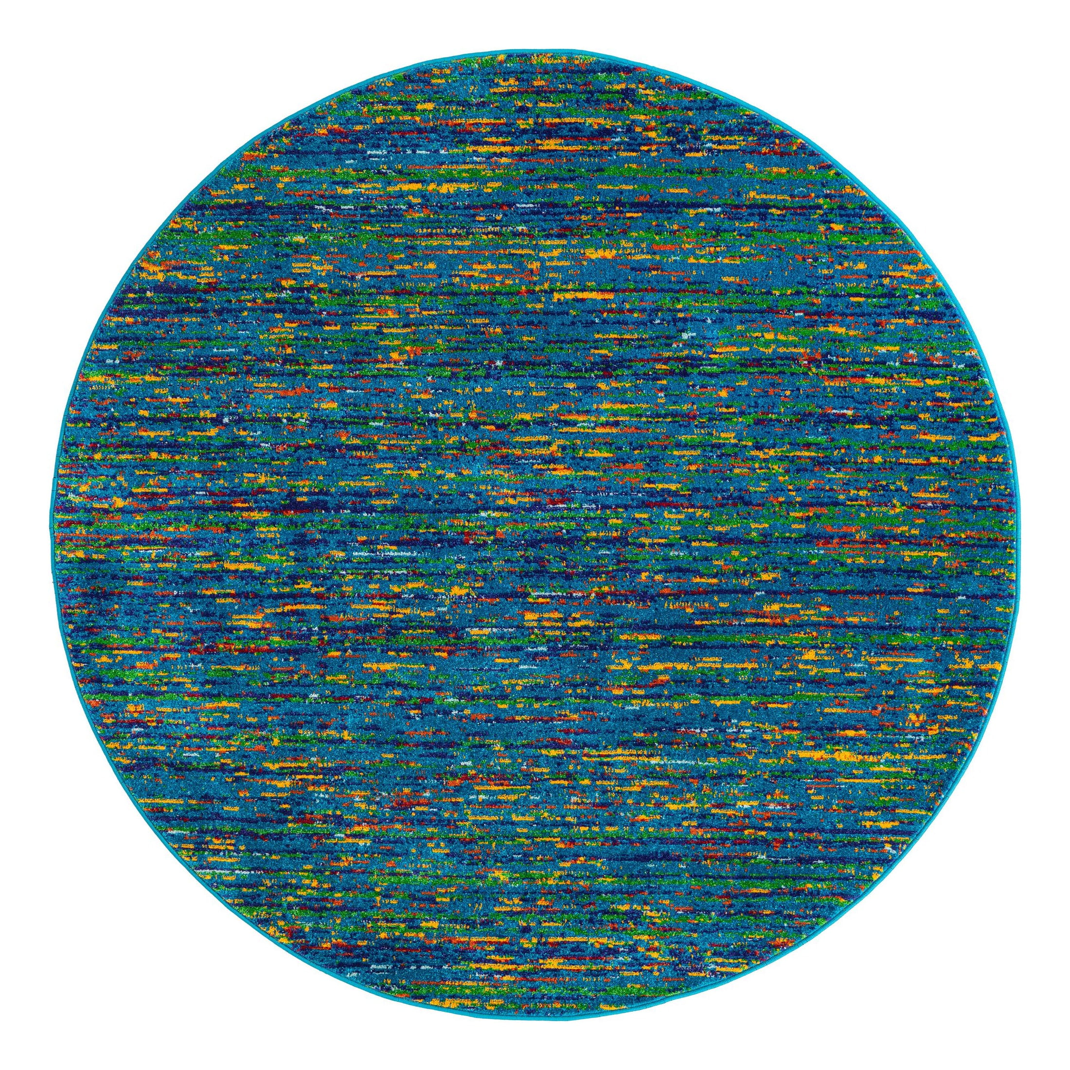 Unique Loom Calypso Collection Area Rug - Mento (5' 3" Round Navy Blue ...