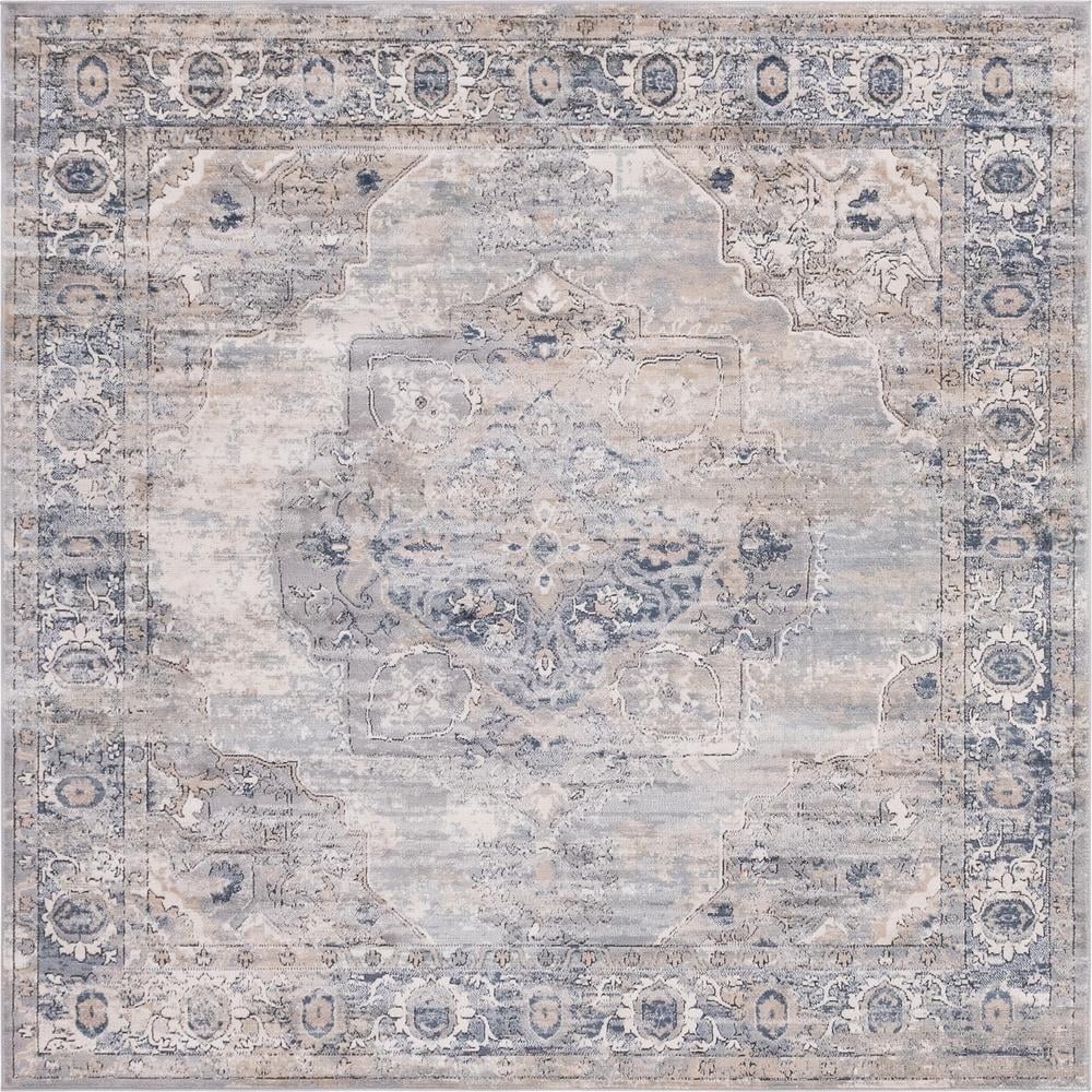 Unique Loom Portland Collection Area Rug - Canby (7' 10\ Square Gray ...