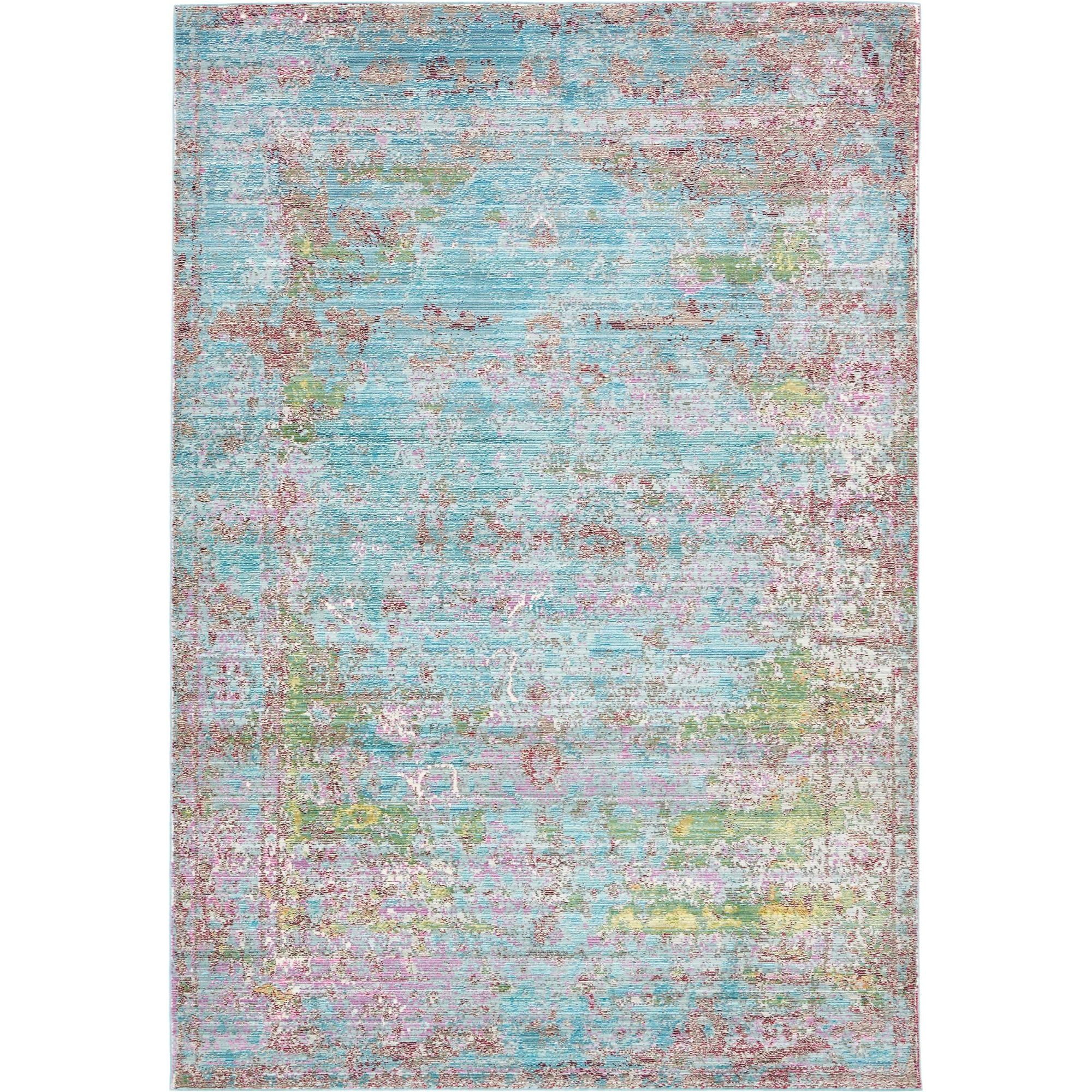 Unique Loom Carlotta Austin Rug Blue/Burgundy 6' 1" x 9' Rectangle ...